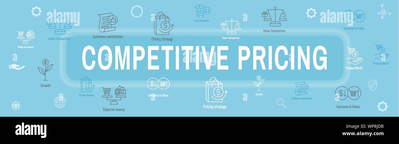 Competitive Pricing Icon Set w Growth, Profitability, and Worth Stock ...