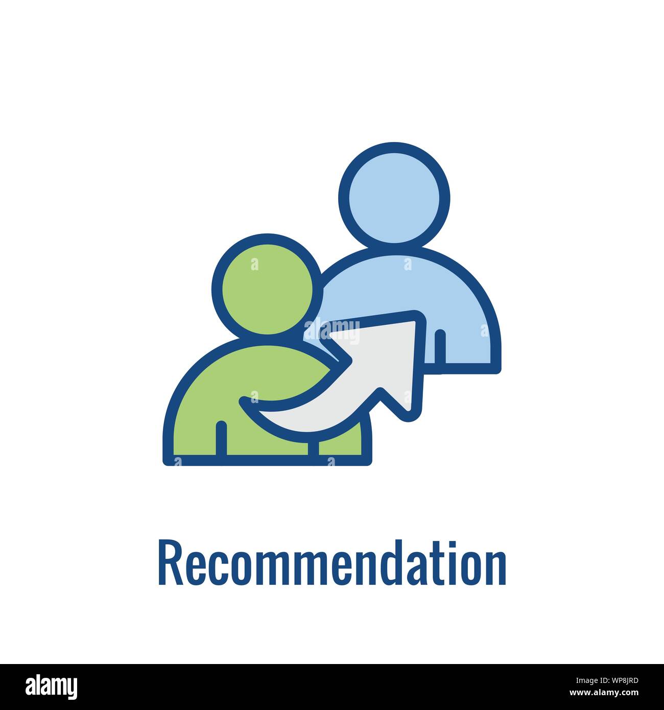 Employee Referral Process Icon w Networking, Recommendation, and ...