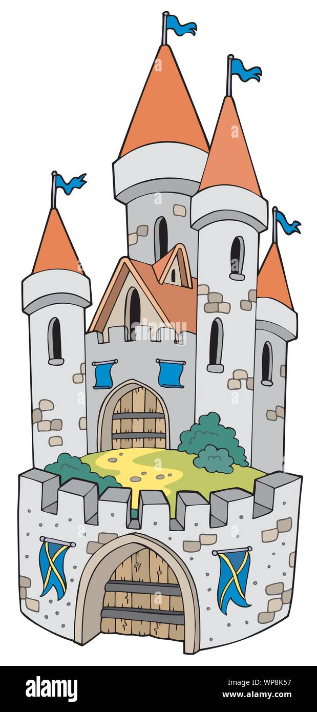 Cartoon castle with fortification Stock Vector Image & Art - Alamy