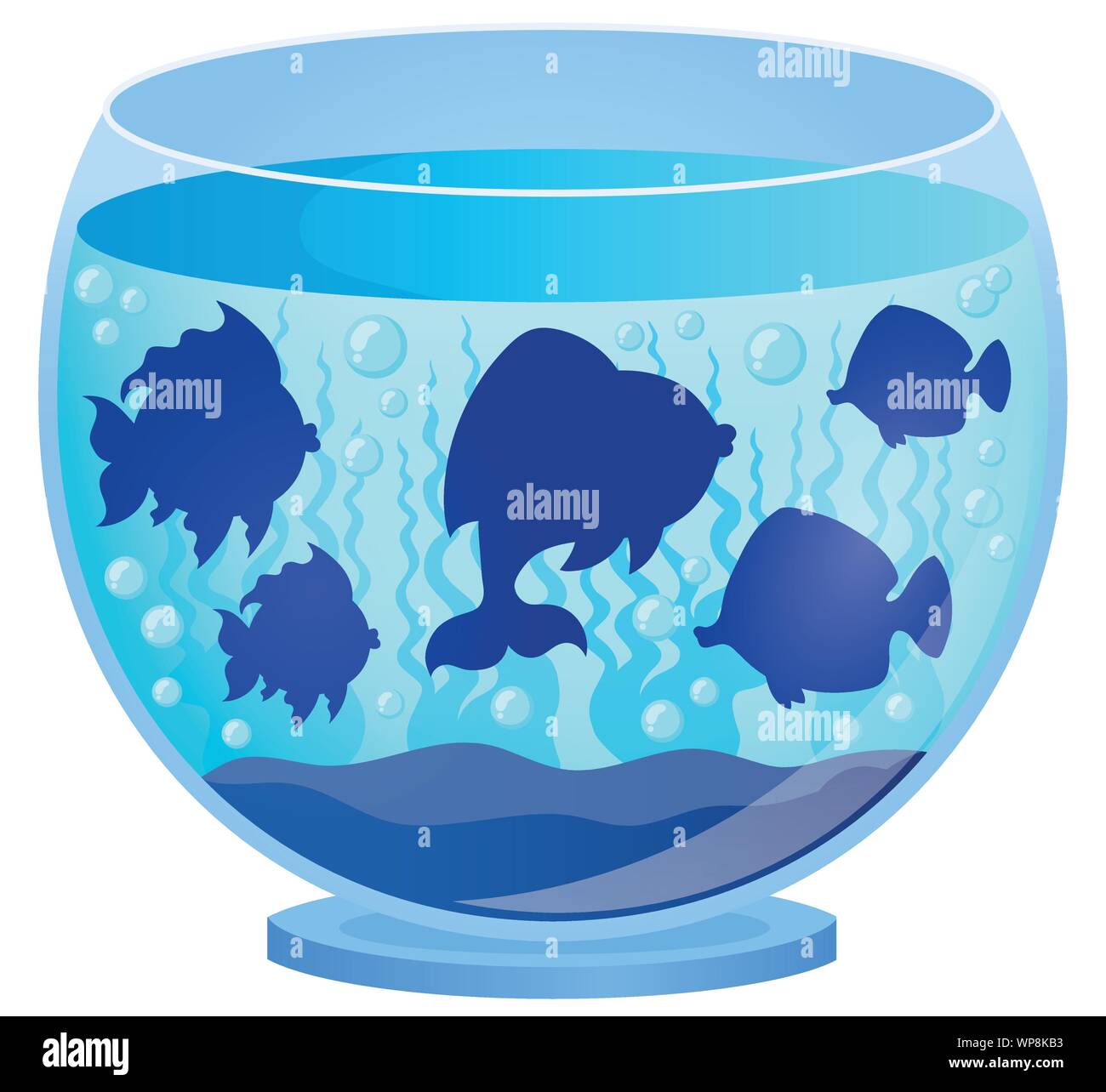 Aquarium with fish silhouettes 2 Stock Vector Image & Art - Alamy