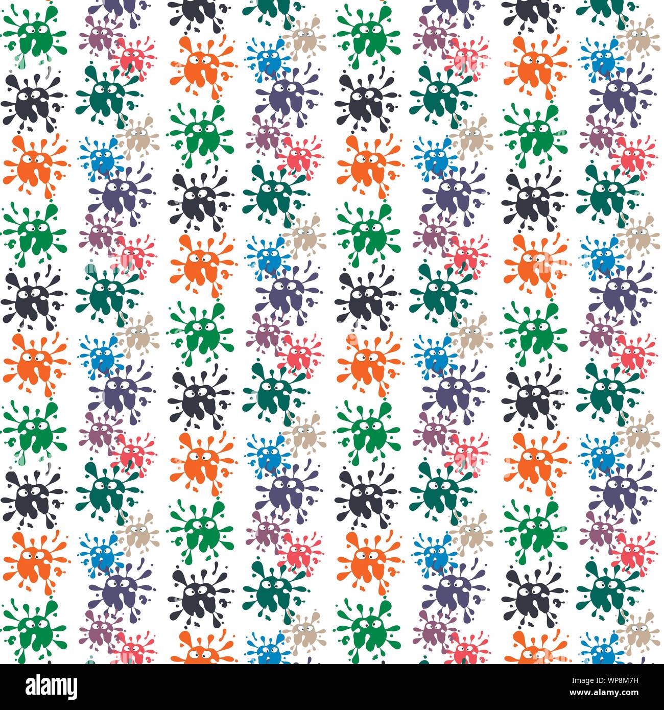 pattern with colorful blots vector illustration. pattern with ink stain ...