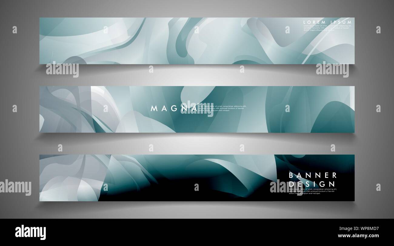 Vector banners with liquid wave background suitable for advertising and ...