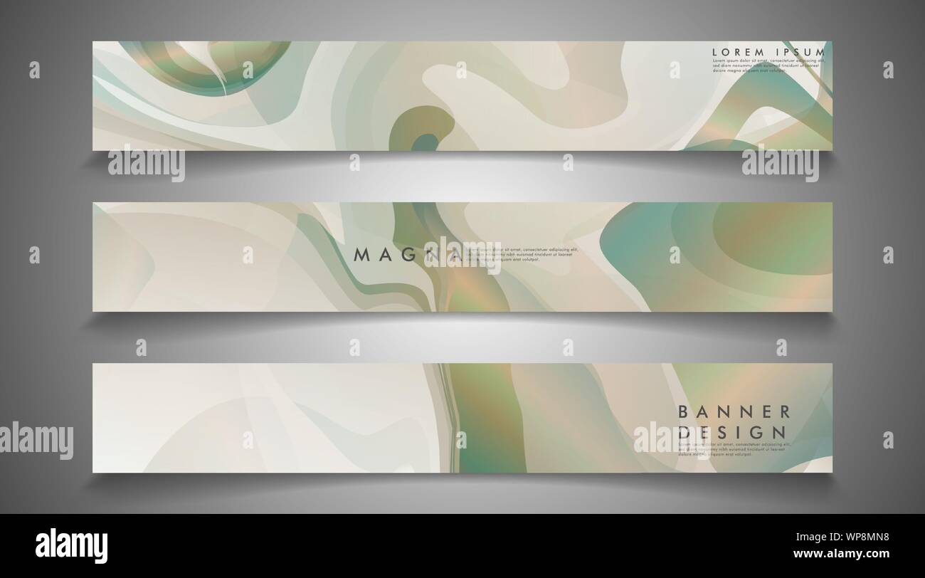 Vector banners with liquid wave background suitable for advertising and ...