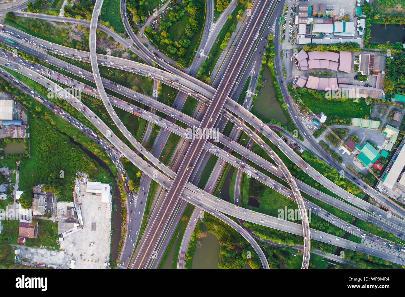 Expressway transport traffic road with vehicle movement logistic ...