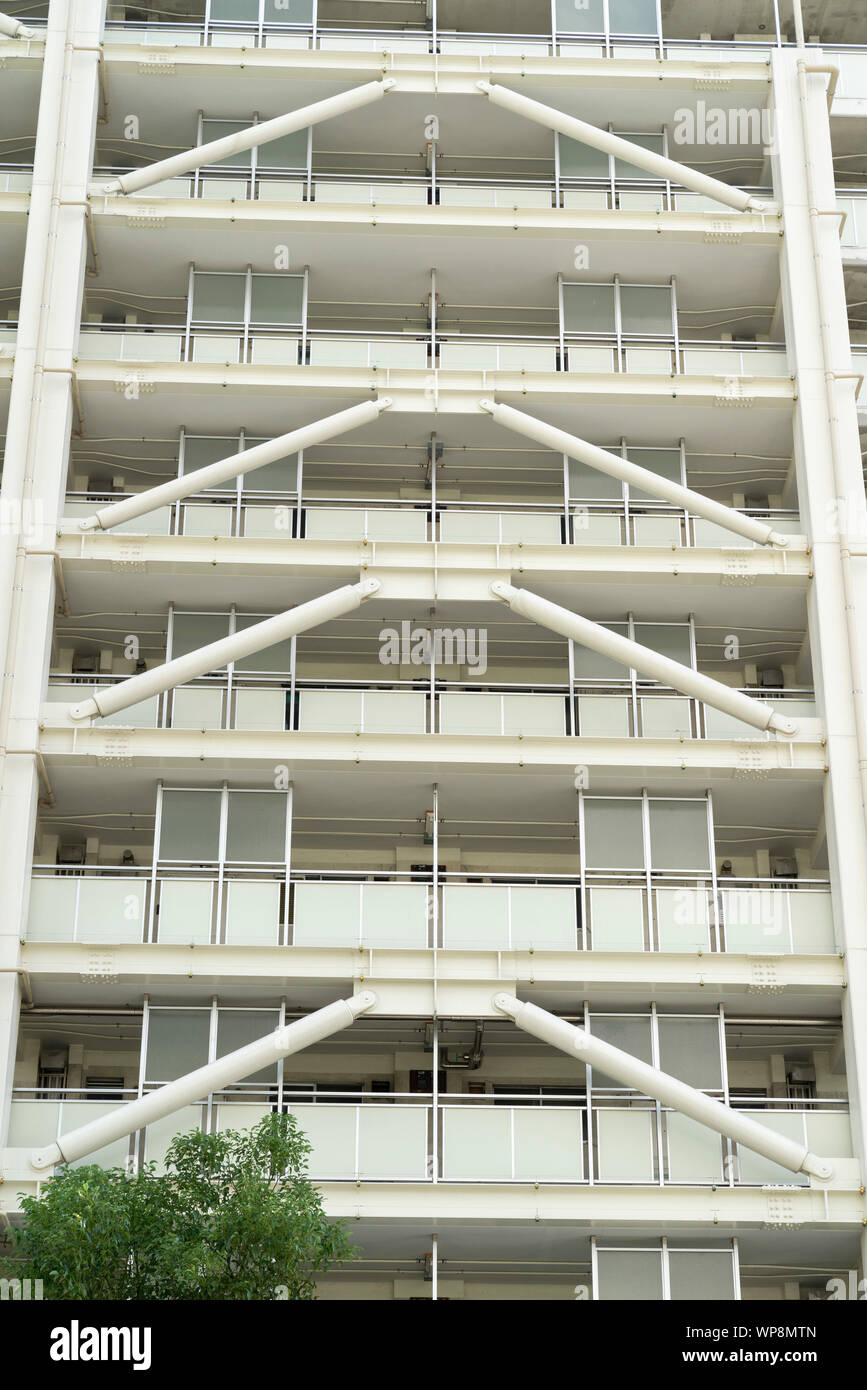 Seismic reinforcement building, Shinagawa-Ku, Tokyo, Japan Stock Photo ...