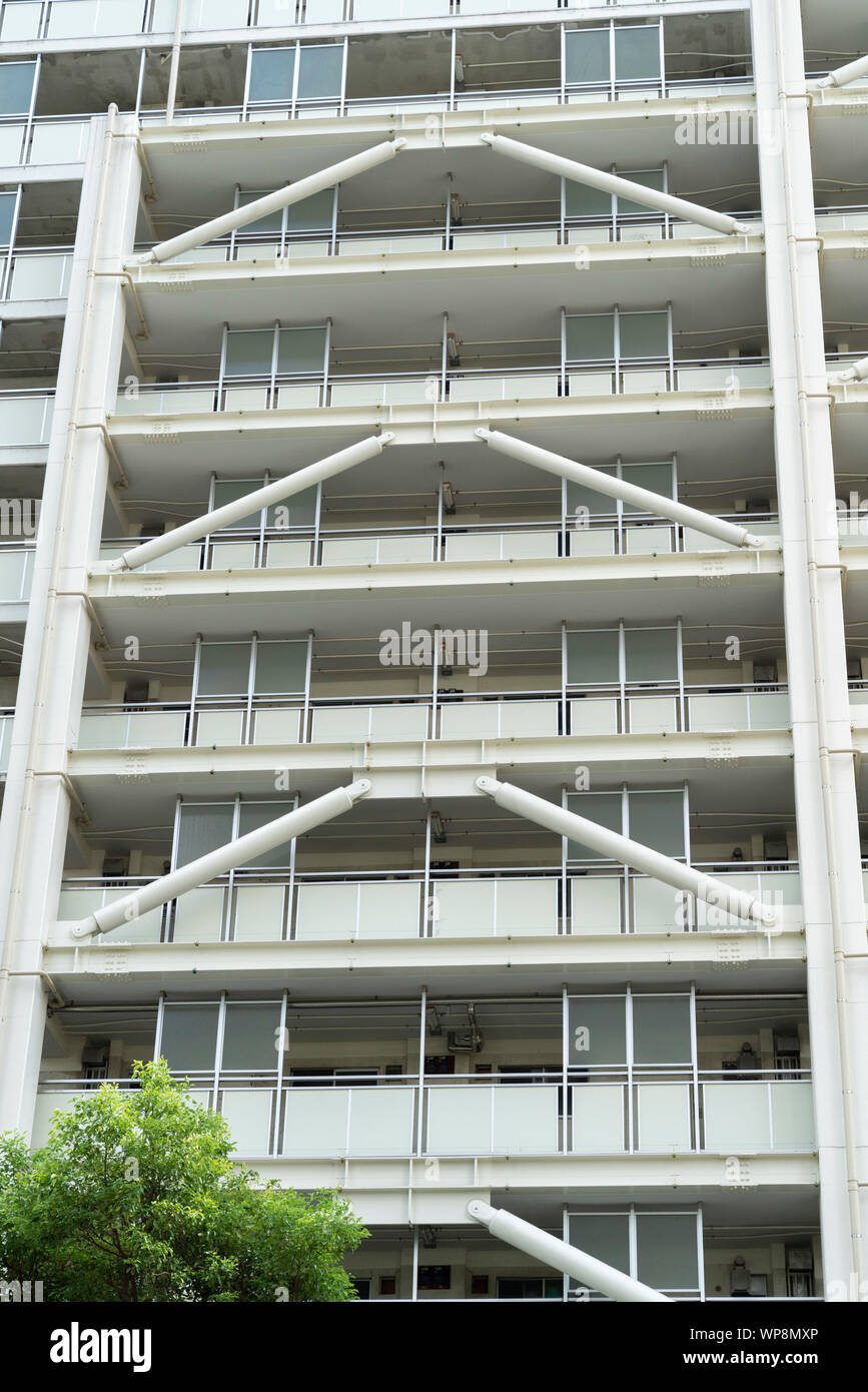 Seismic reinforcement building, Shinagawa-Ku, Tokyo, Japan Stock Photo ...