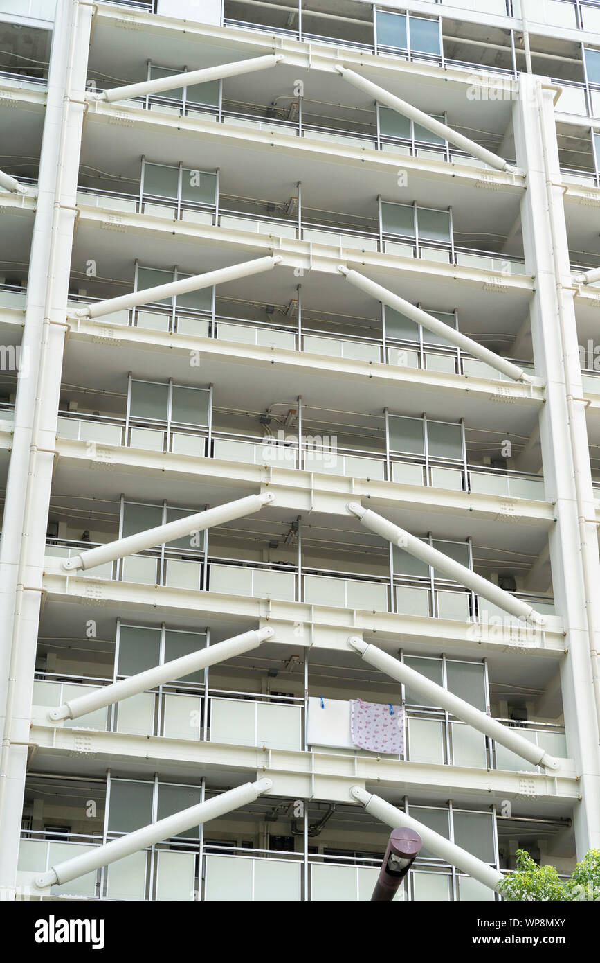 Seismic reinforcement building, Shinagawa-Ku, Tokyo, Japan Stock Photo ...