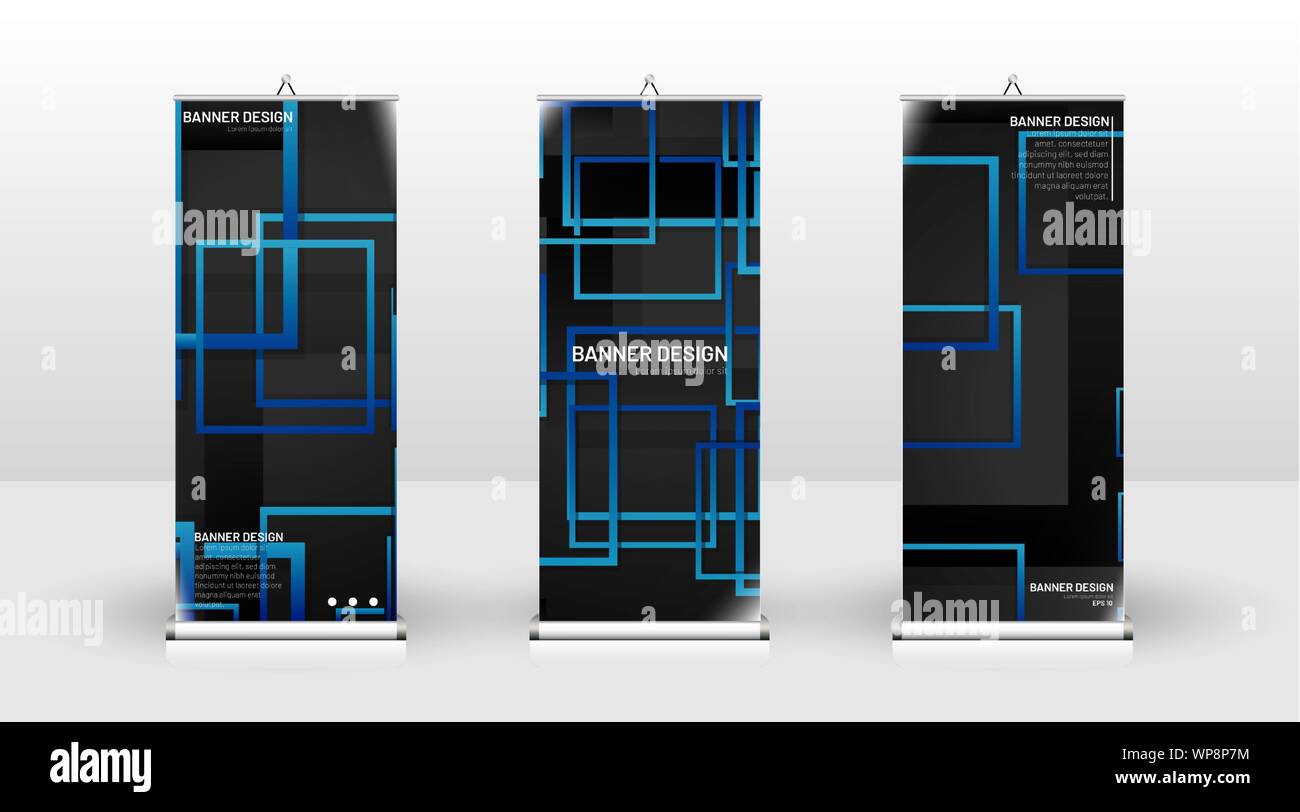 Digital exhibition vertical display Stock Vector Images - Alamy