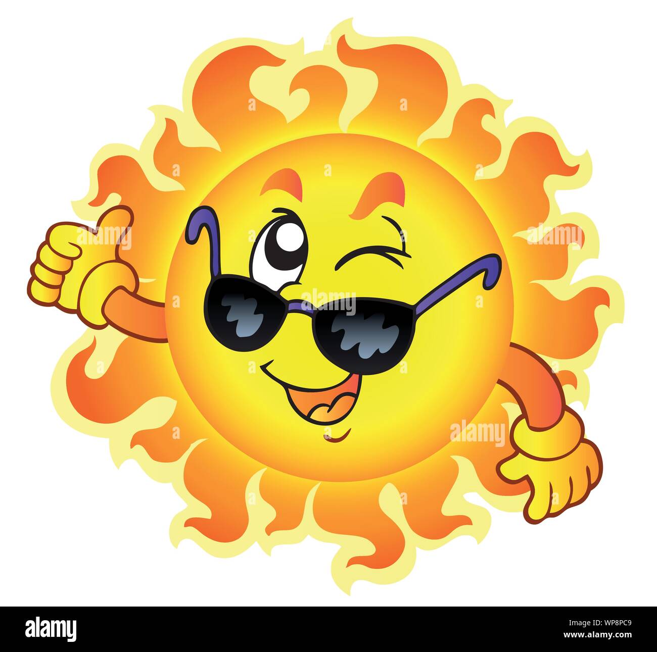 Cartoon winking Sun with sunglasses Stock Vector Image & Art - Alamy