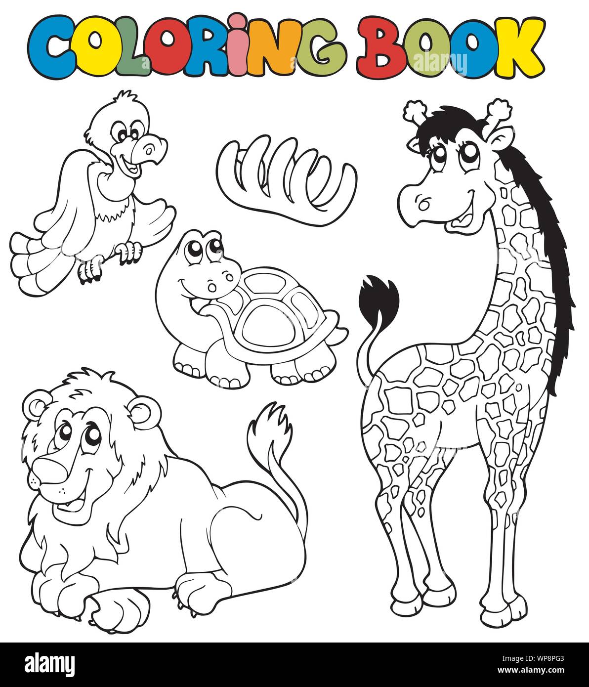 Coloring book with tropic animals 2 Stock Vector Image & Art - Alamy