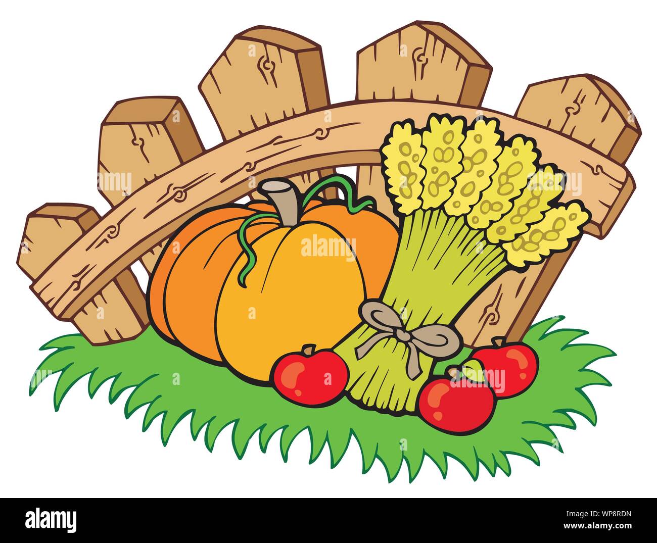 Thanksgiving harvest apple wheat Stock Vector Images - Alamy