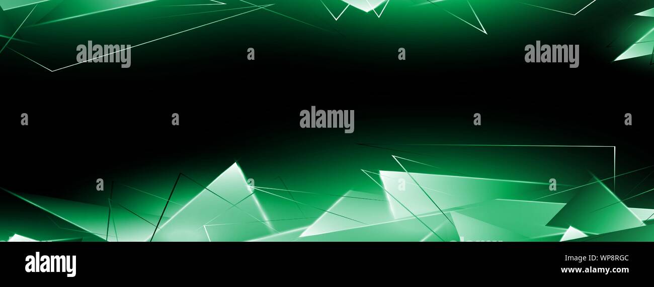 abstract background with glowing green triangles that overlap. isolated ...