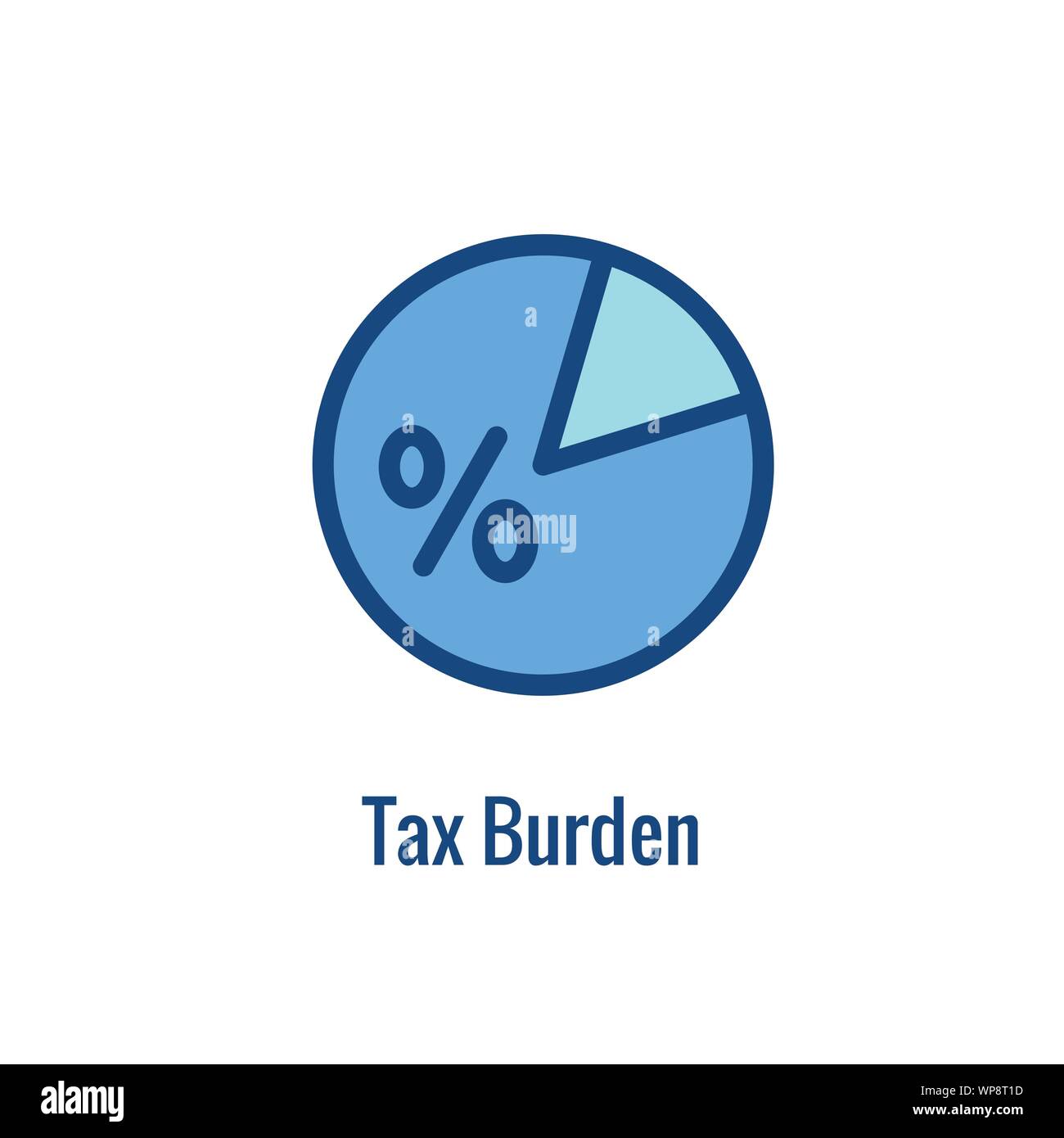 Tax concept w percentage paid, icon and income idea. Flat vector ...
