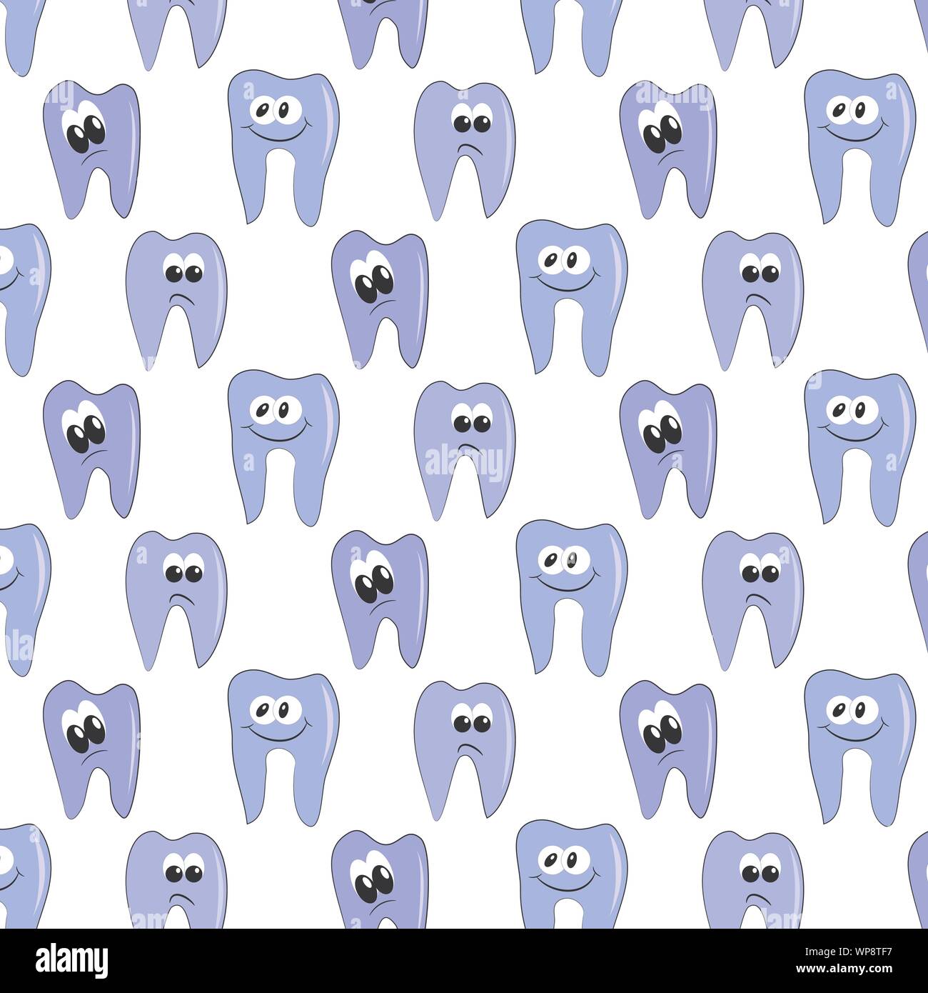 pattern teeth with different emotions. vector illustration. wrapping ...