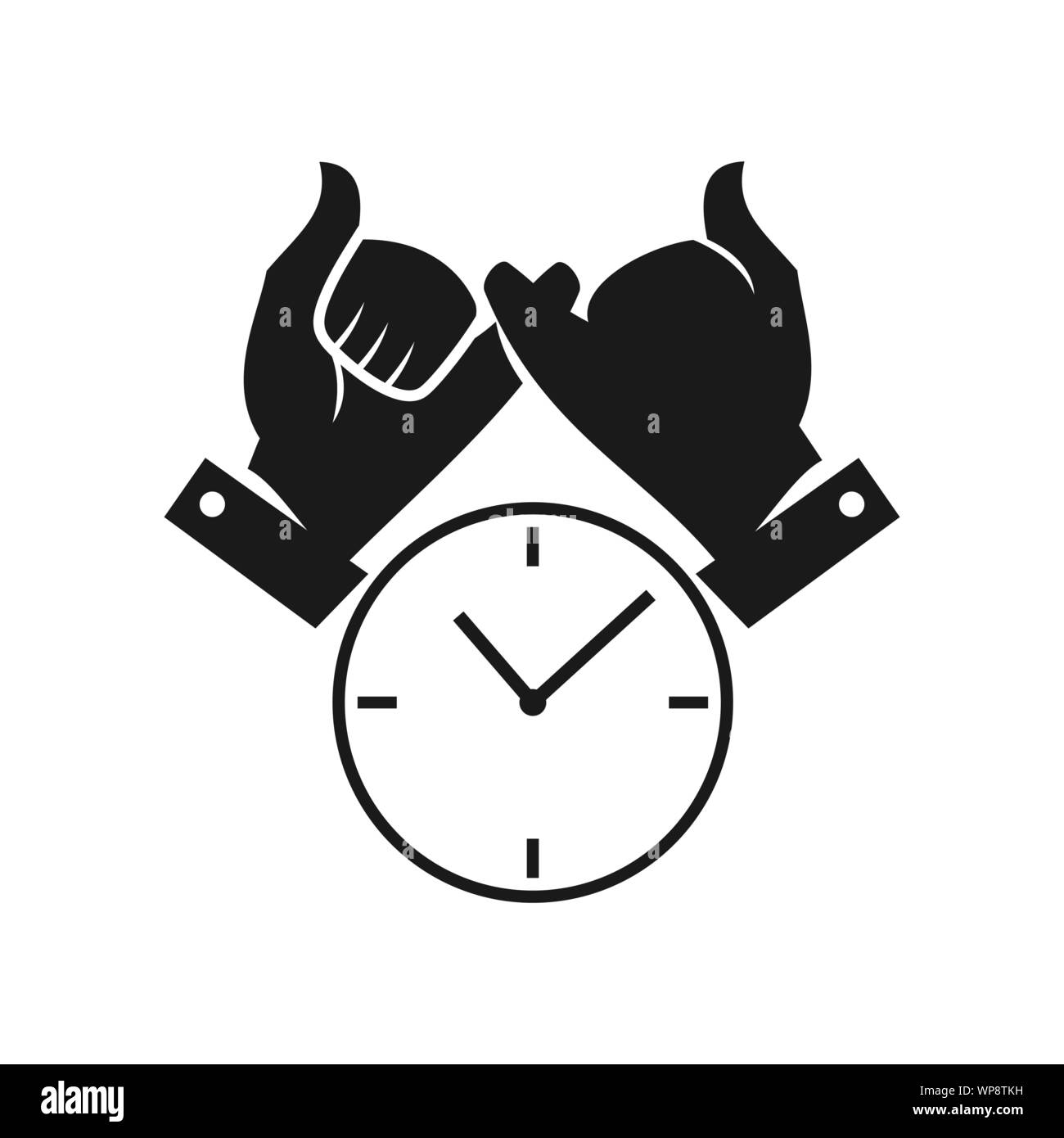 time hand Commitment Teamwork Together Black Logo Stock Vector Image ...