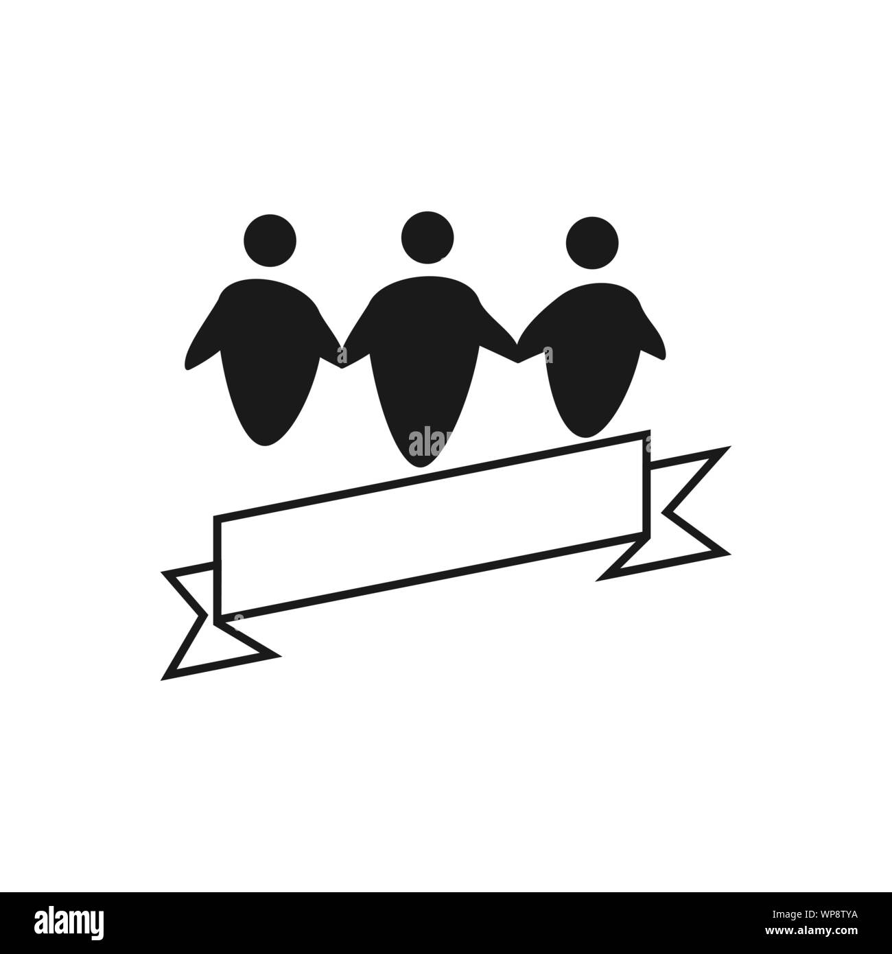 ribbon Commitment Teamwork Together Black Logo Stock Vector Image & Art ...