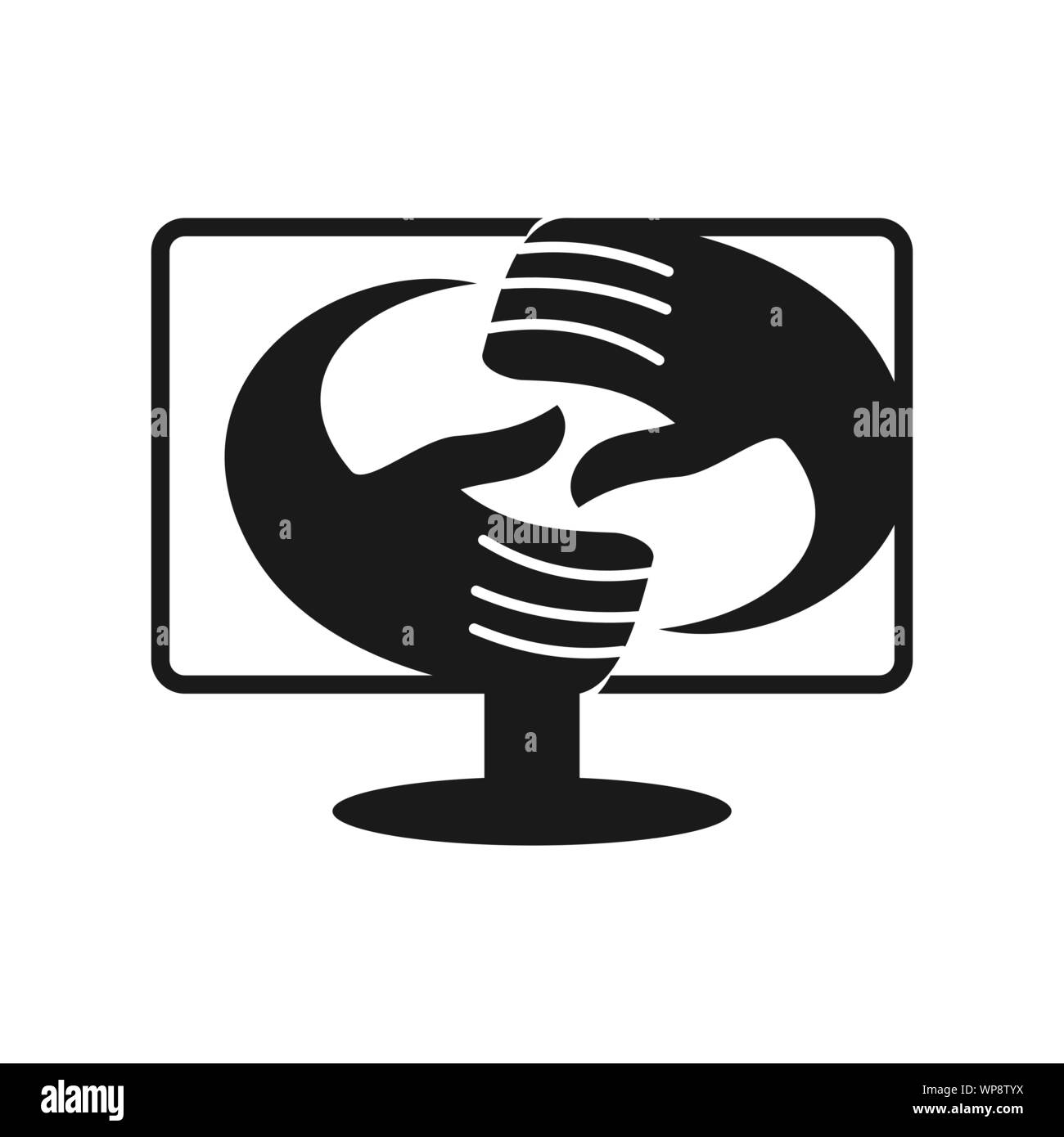 computer monitor Commitment Teamwork Together Black Logo Stock Vector Image & Art - Alamy