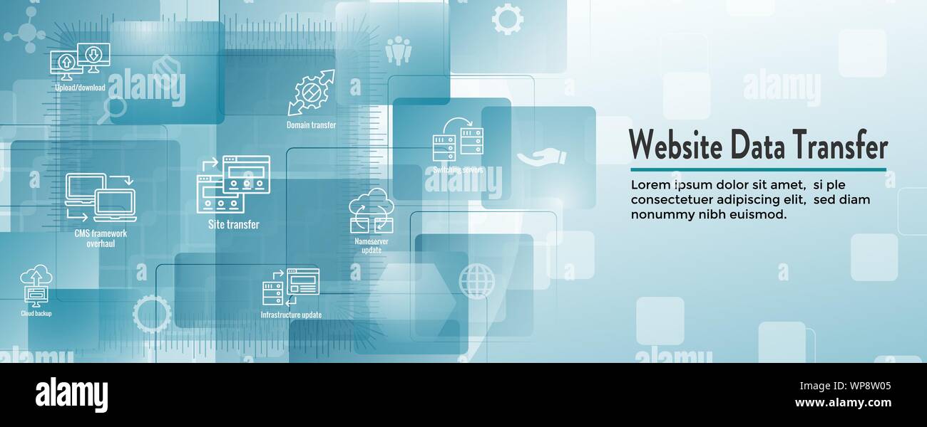 Website Data Transfer Icon Set - Web Header Banner Stock Vector Image ...