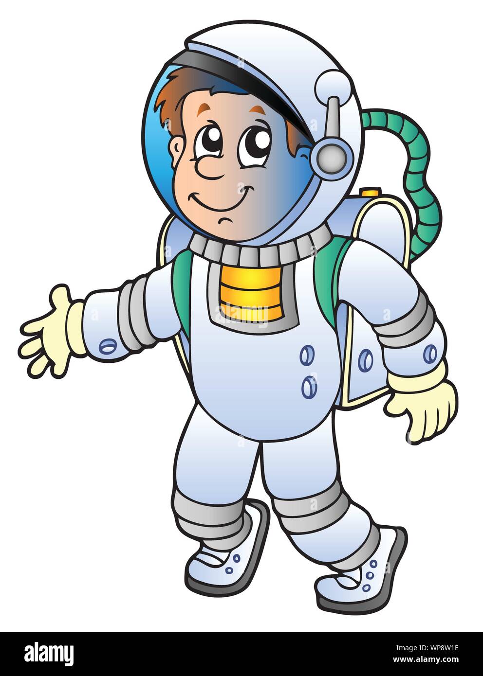 Cartoon astronaut man smiling hi-res stock photography and images - Alamy