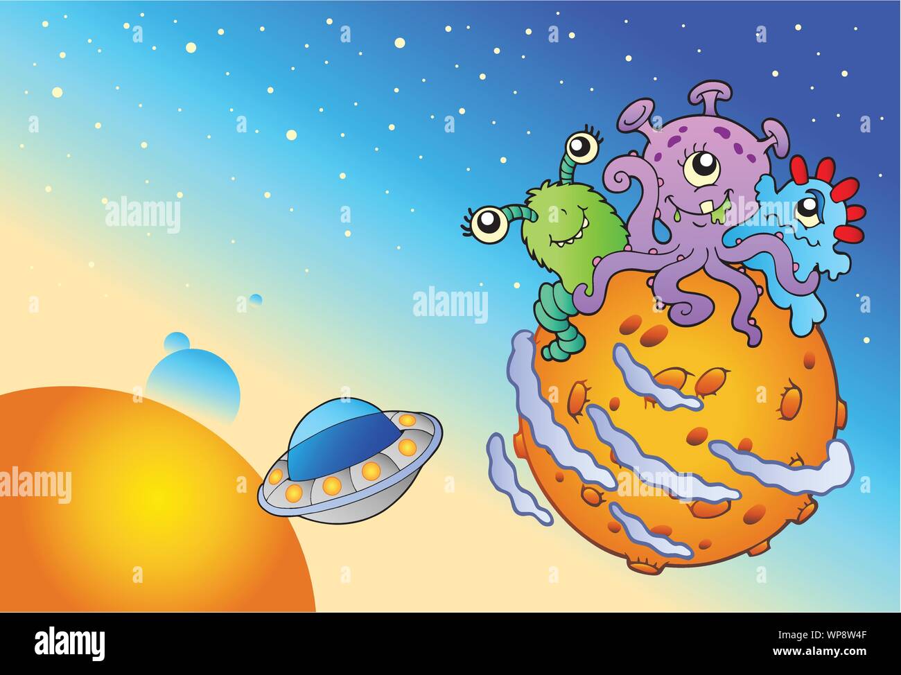Three aliens Stock Vector Images - Alamy