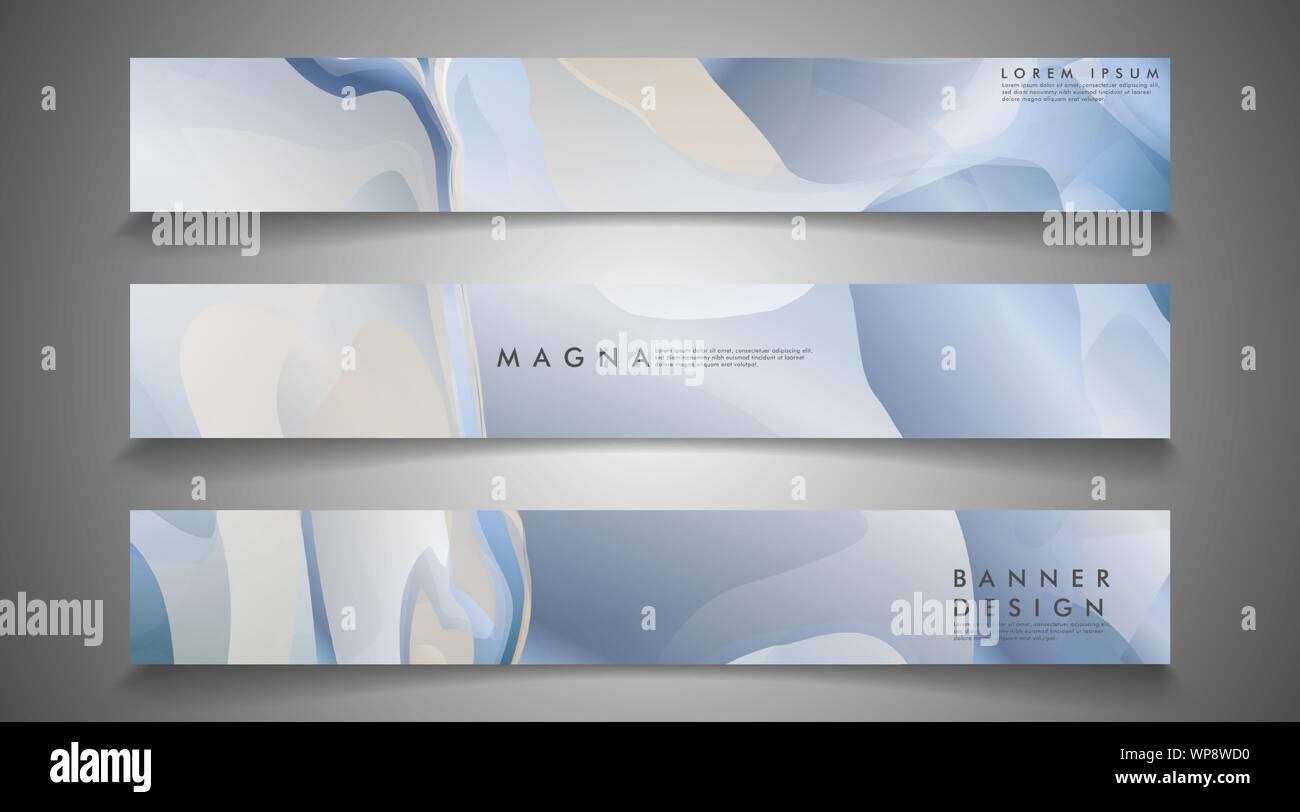 Vector banners with liquid wave background suitable for advertising and ...