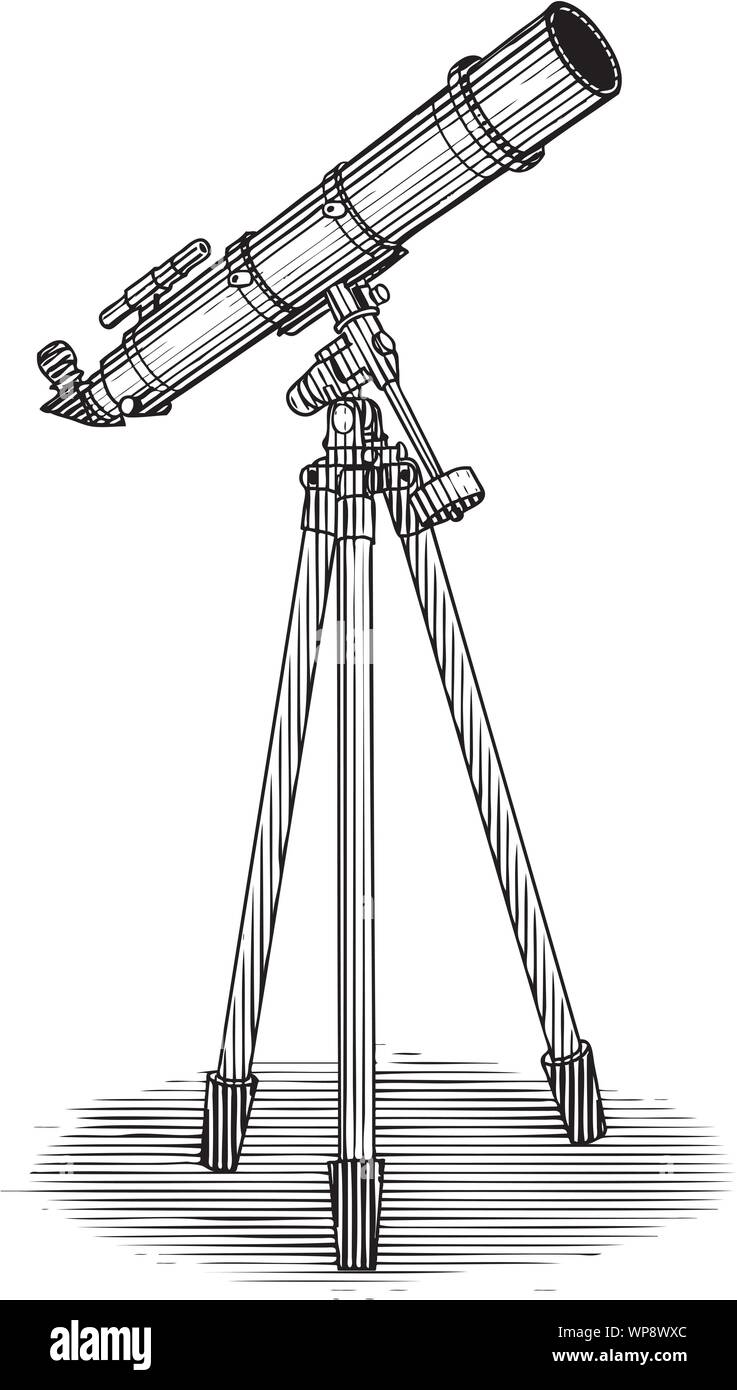 How To Draw A Telescope Easy With Pencil