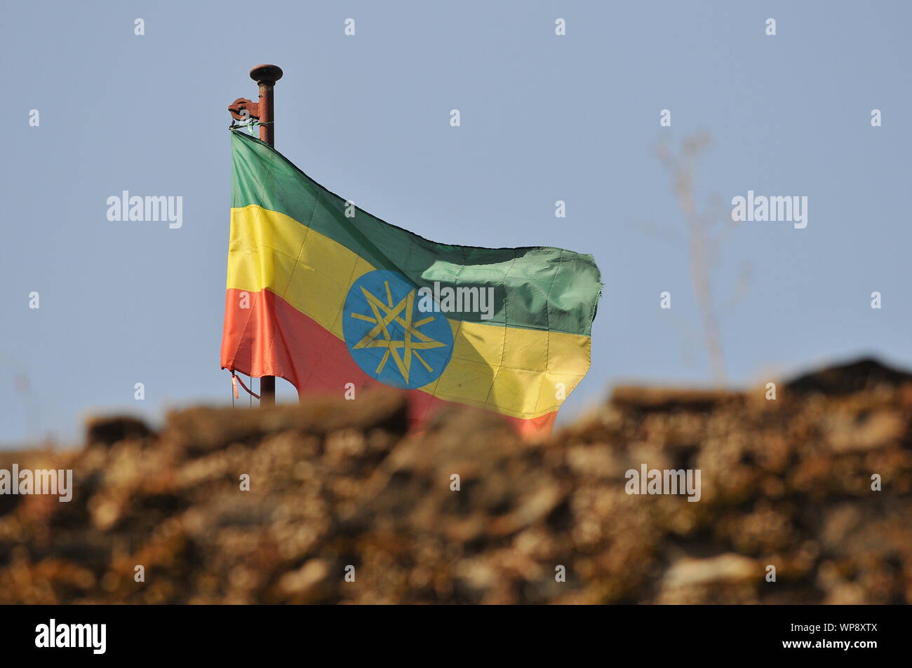 Waving ethiopian flag hi-res stock photography and images - Alamy