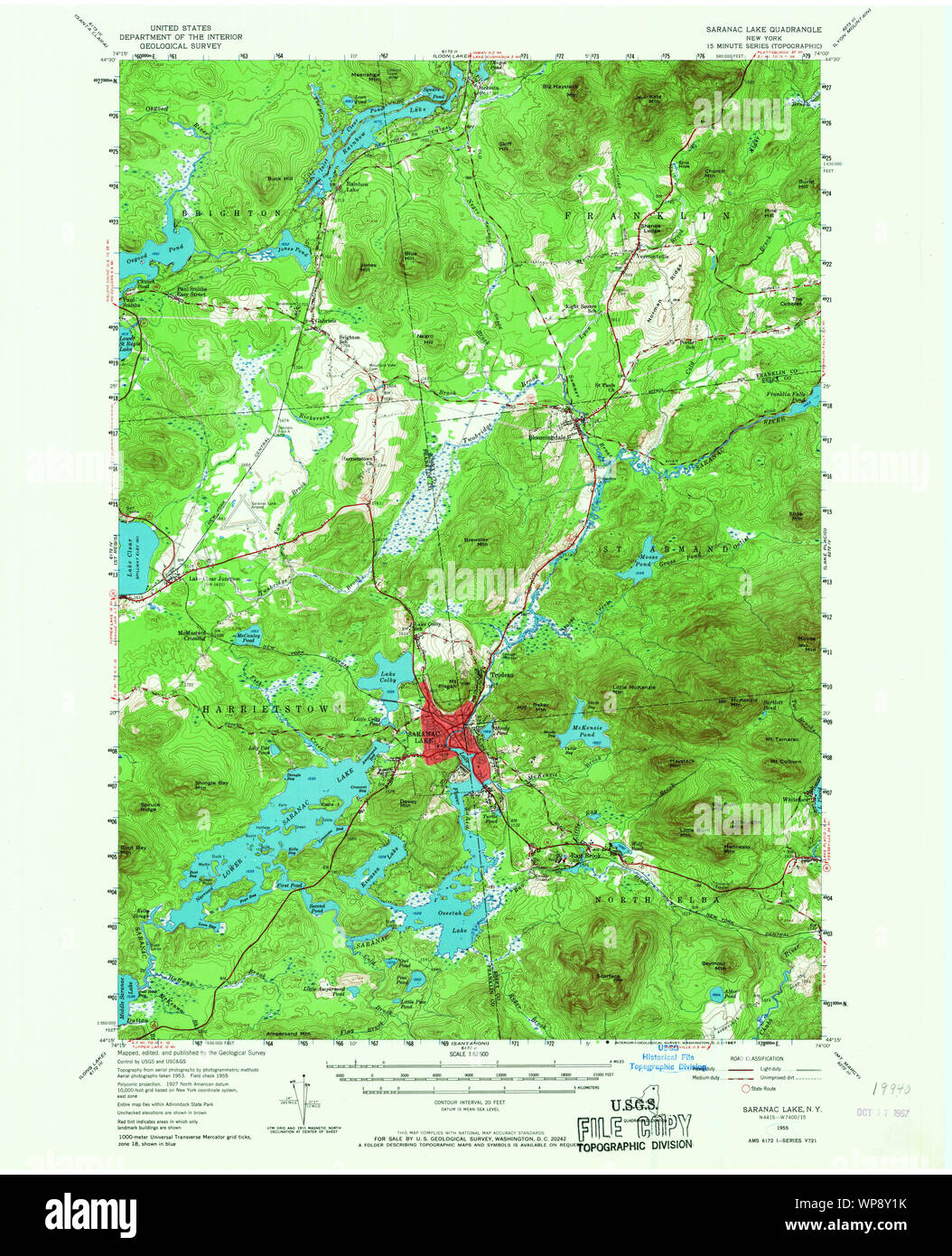 Saranac lake map hi-res stock photography and images - Alamy