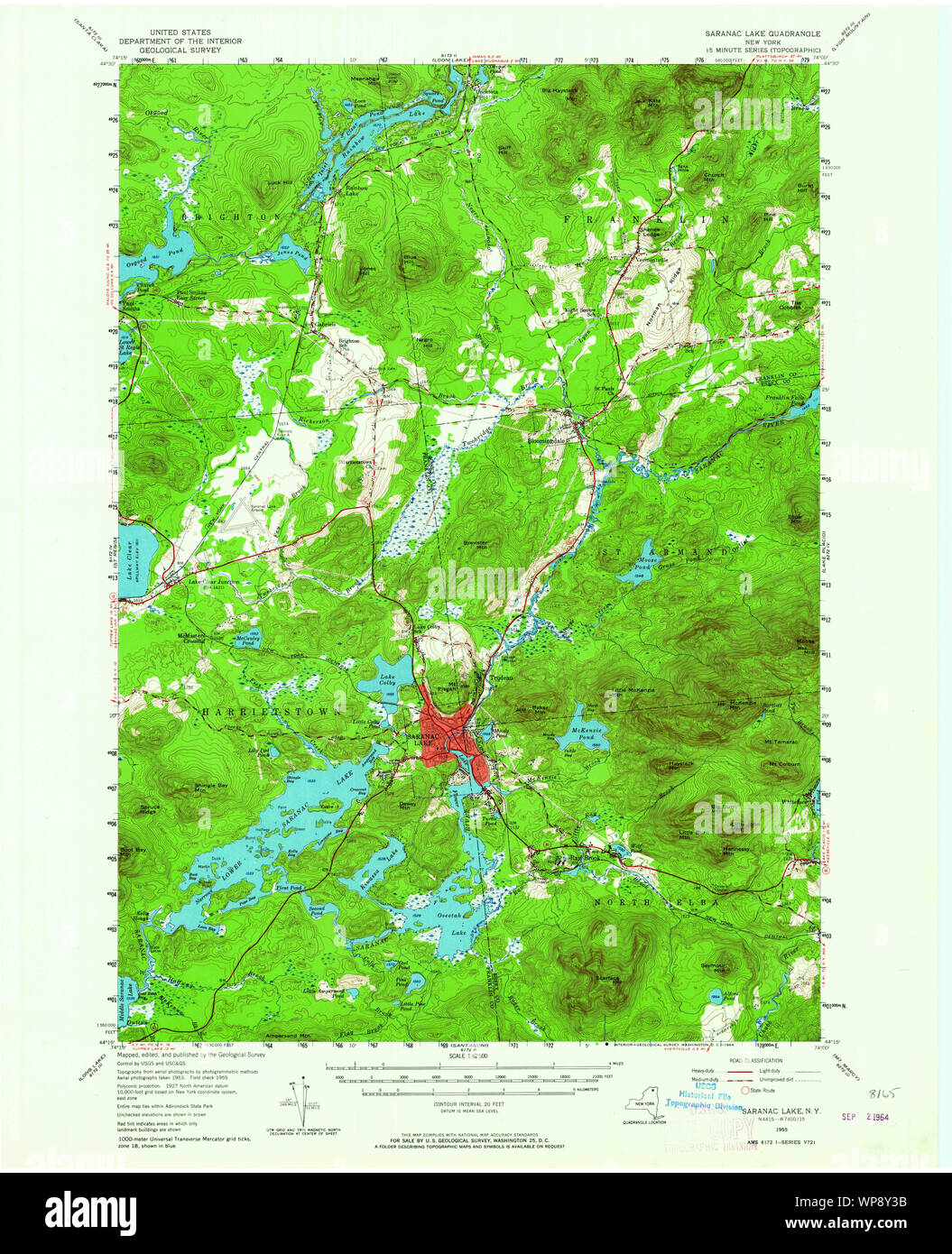 Map of saranac lake hi-res stock photography and images - Alamy