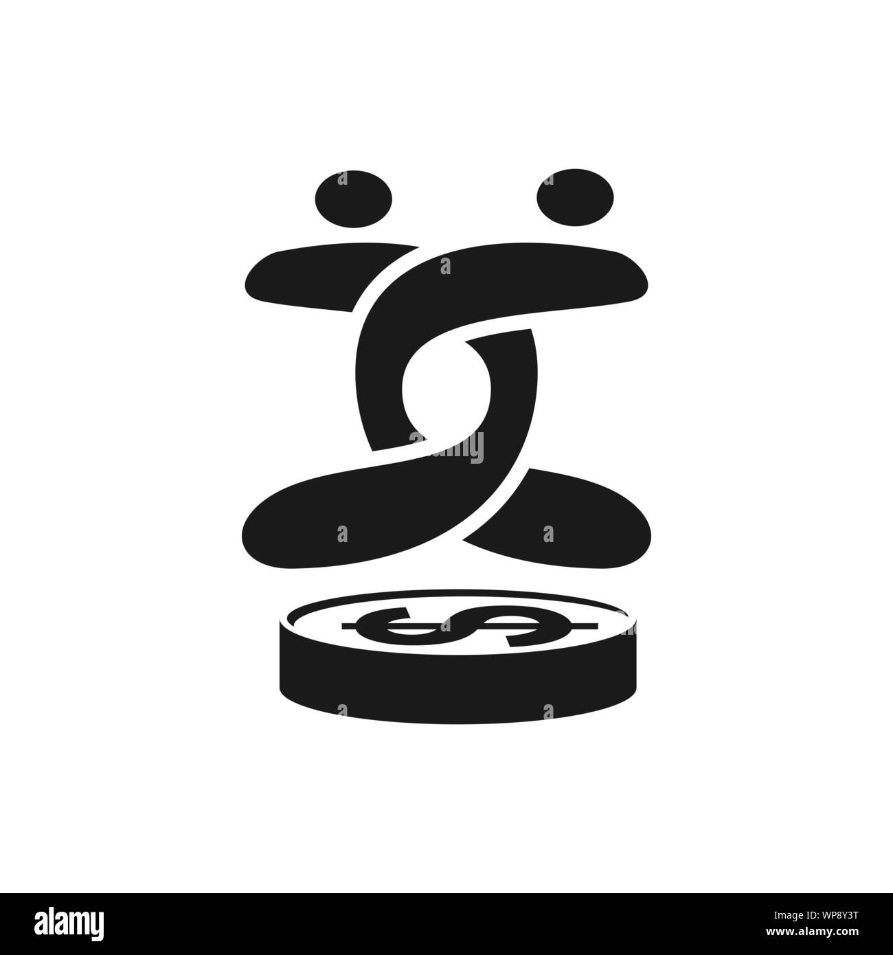 Money Commitment Teamwork Together Black Logo Stock Vector Image & Art ...