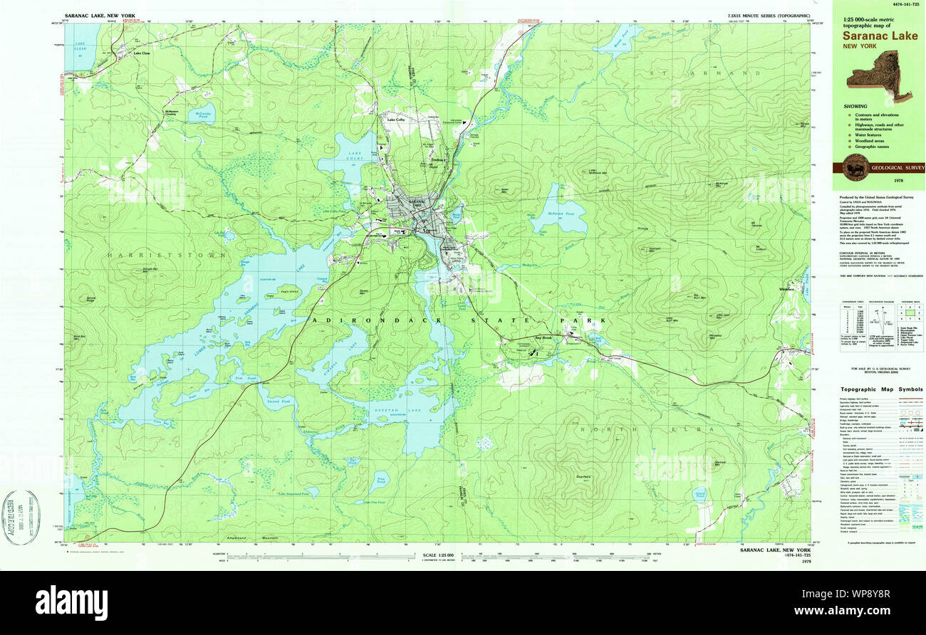 Map of saranac lake hi-res stock photography and images - Alamy