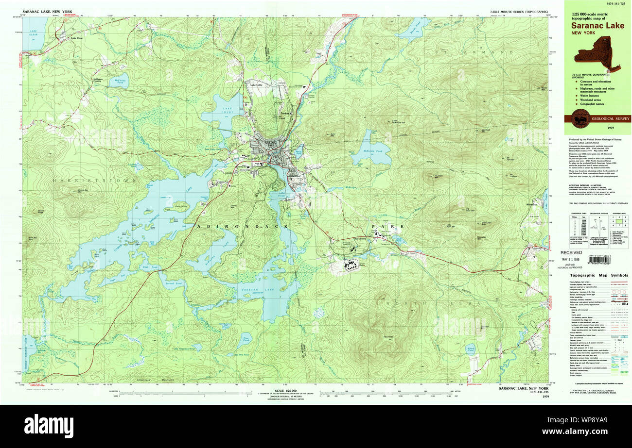 Map of saranac lake hi-res stock photography and images - Alamy