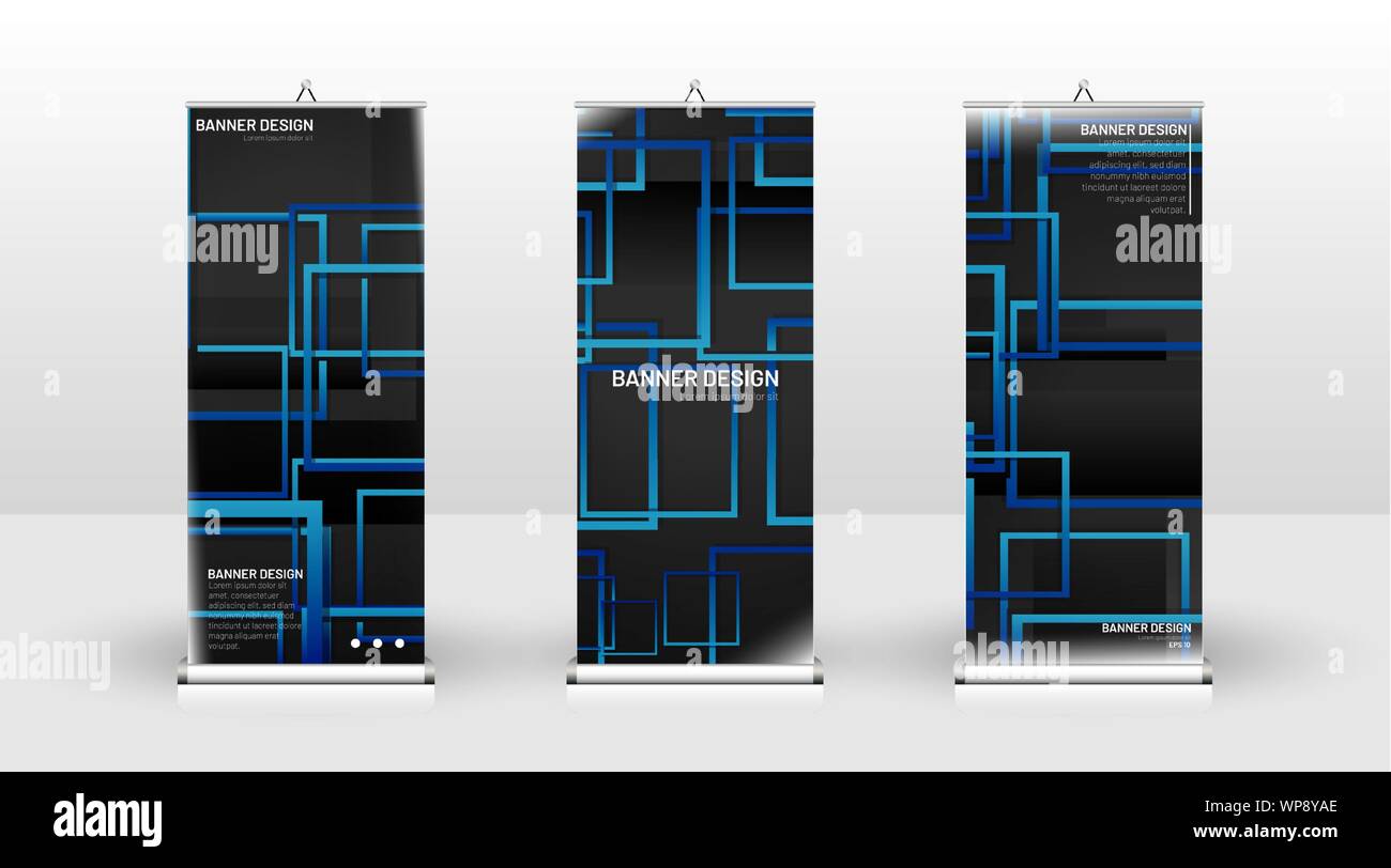 Digital exhibition vertical display Stock Vector Images - Alamy