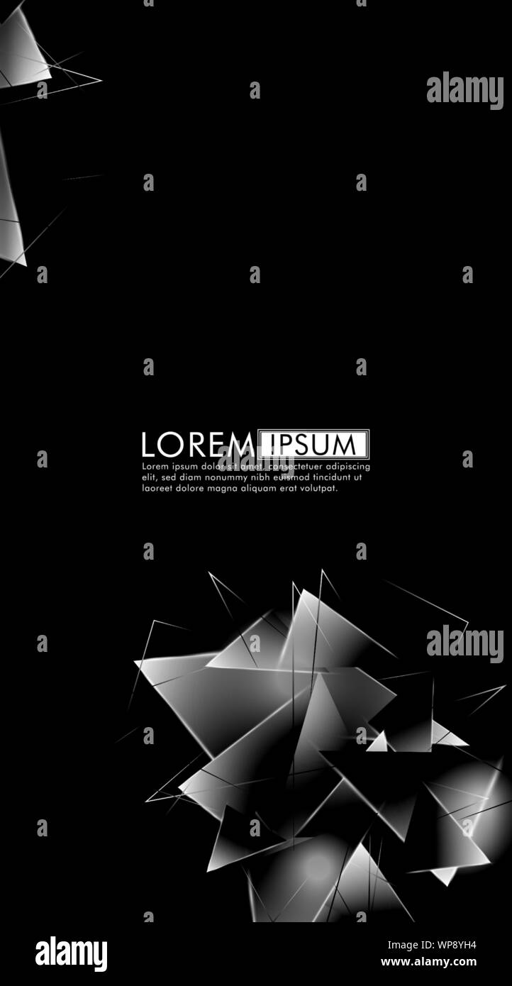 Vertical triangle background. Abstract composition of 3D triangles ...