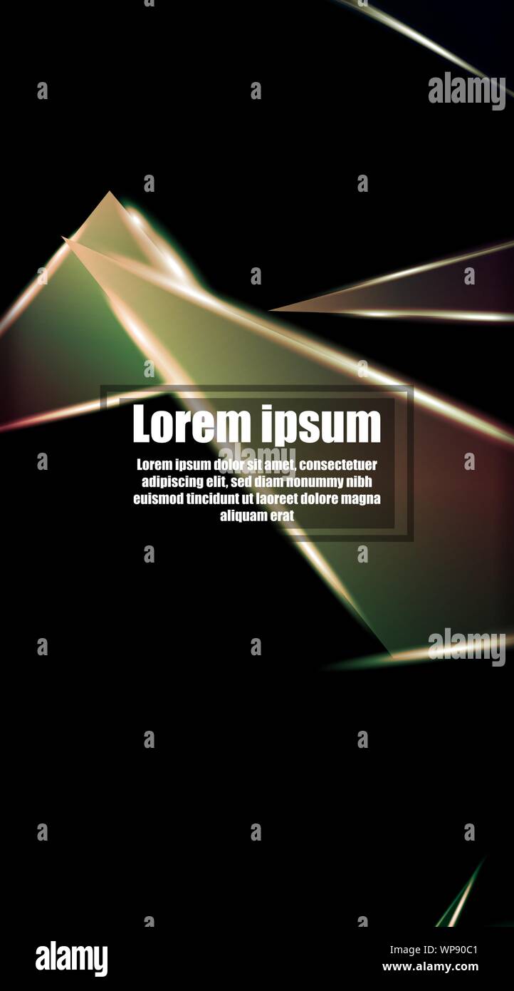 vertical abstract design. Background of a luminous triangle shape ...