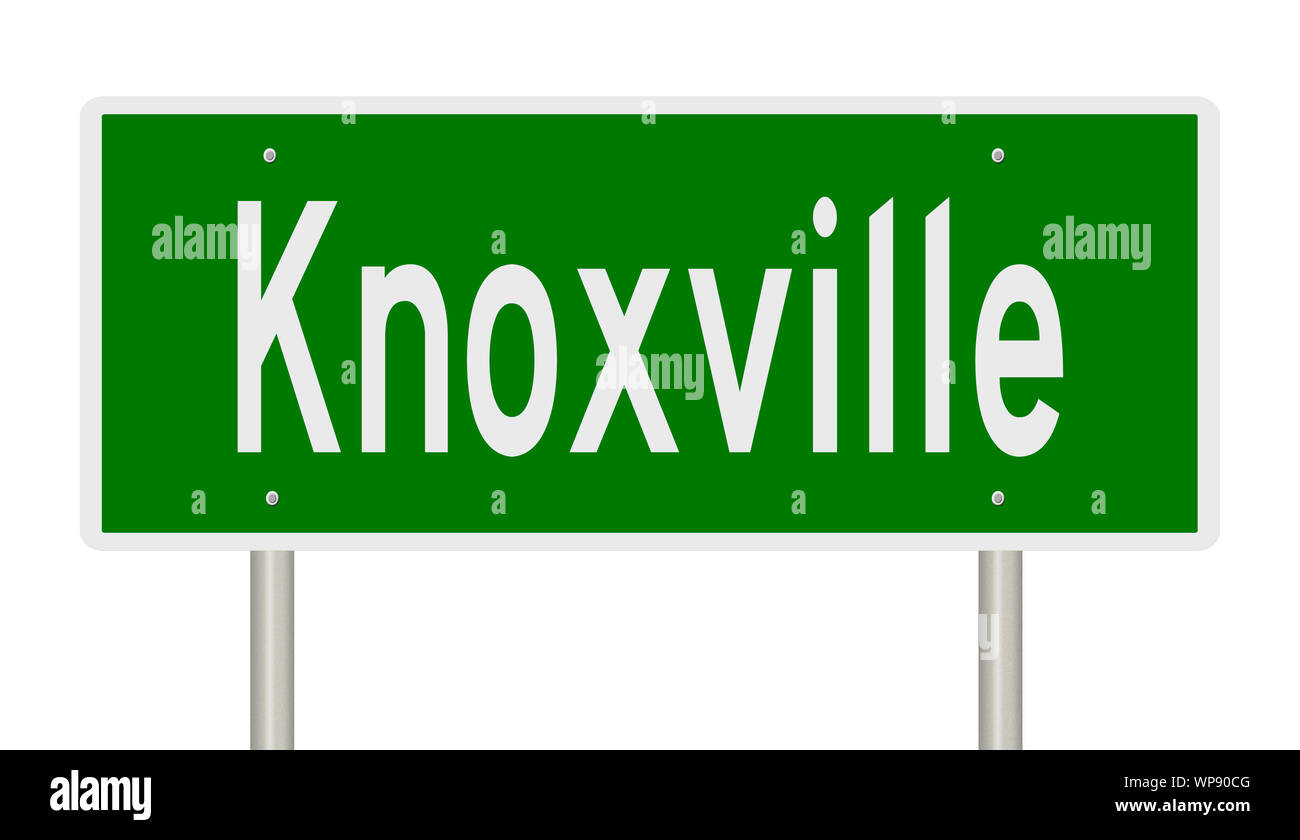 Rendering of a green highway sign for Knoxville Tennessee Stock Photo ...