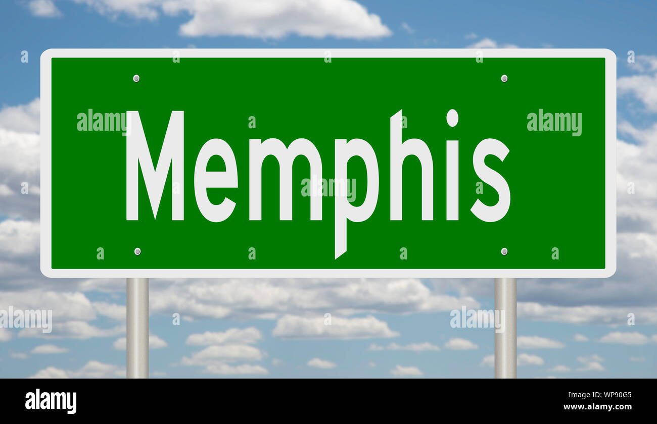 Rendering of a green highway sign for Memphis Tennessee Stock Photo - Alamy