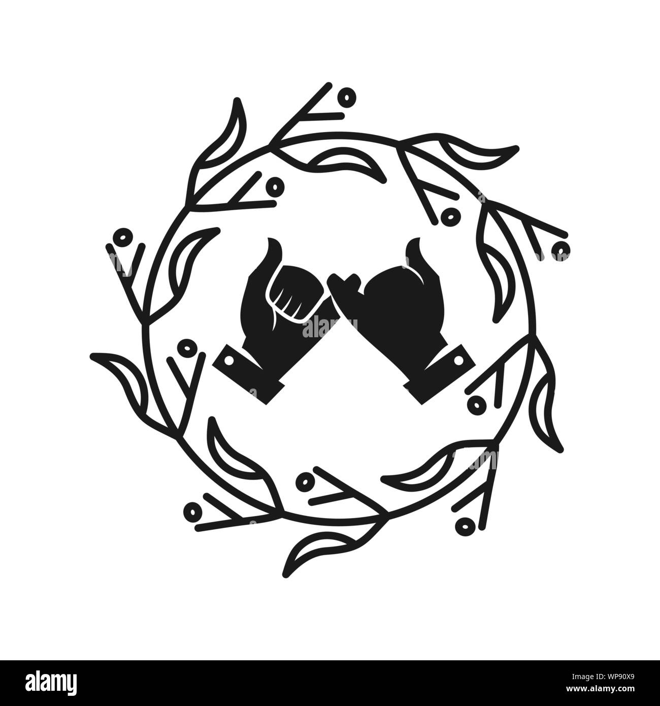 leaf,rotation Commitment Teamwork Together Black Logo Stock Vector Image & Art - Alamy