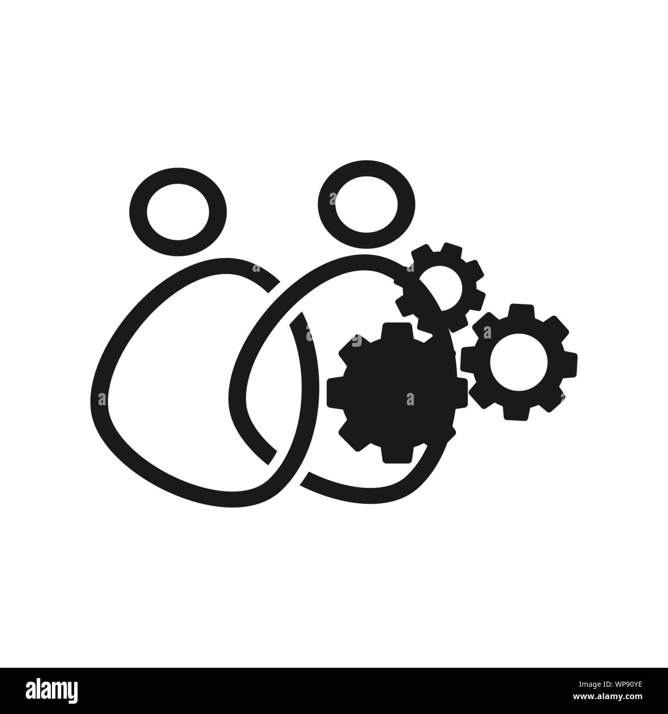 gears machines Commitment Teamwork Together Black Logo Stock Vector Image & Art - Alamy