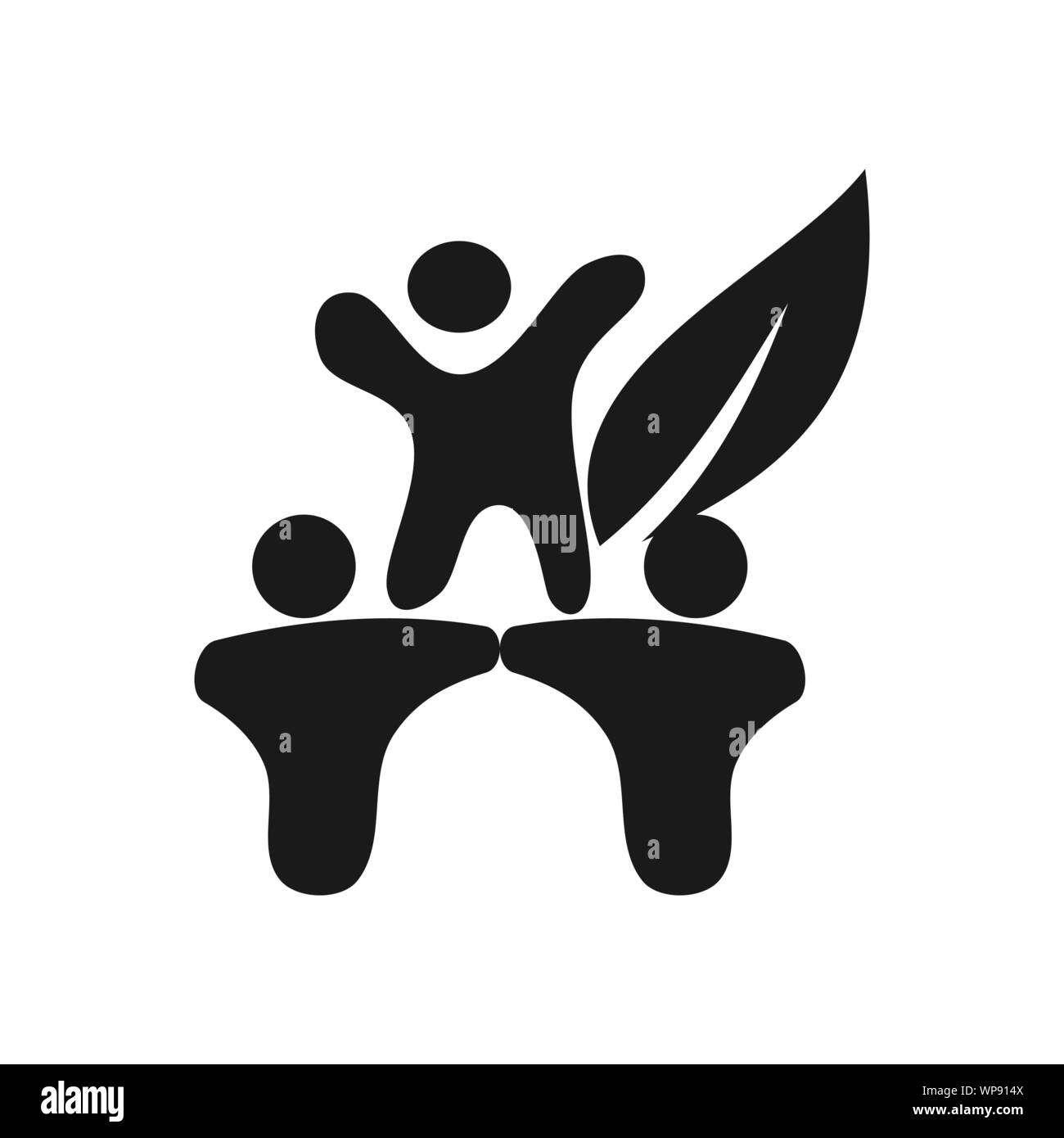 leaf farming Commitment Teamwork Together Black Logo Stock Vector Image & Art - Alamy