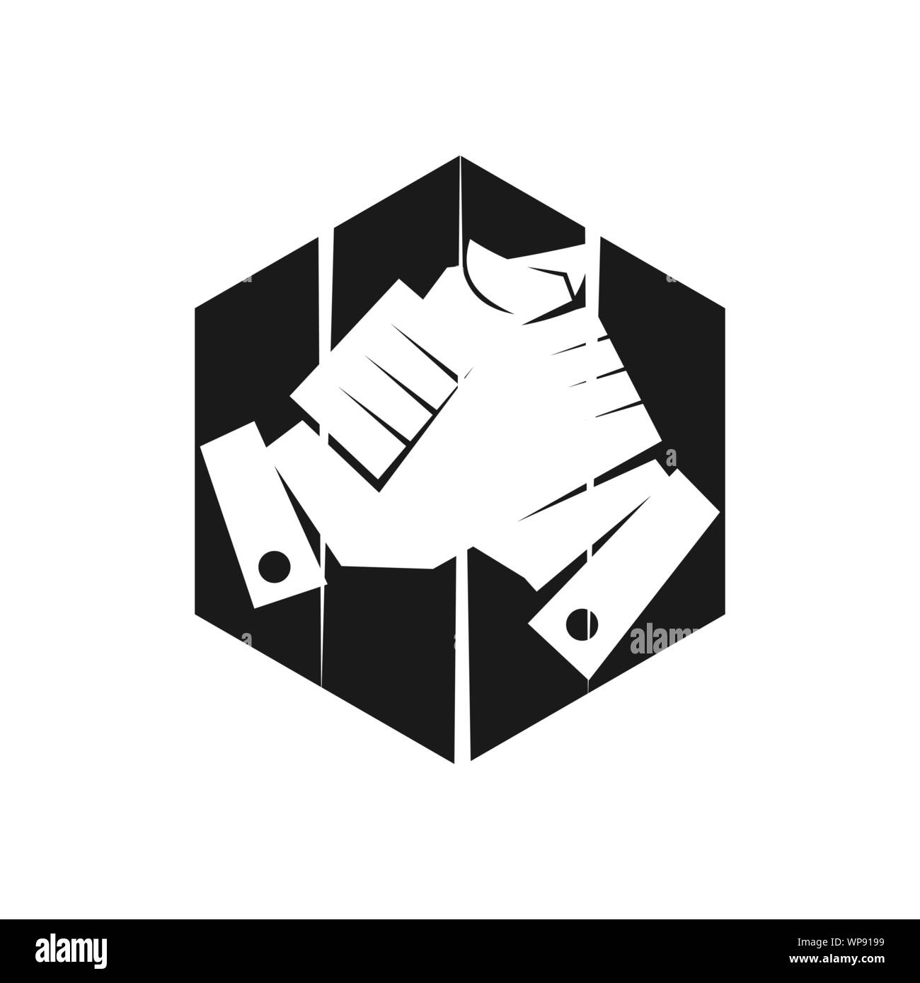 hexagonal Commitment Teamwork Together Black Logo Stock Vector Image & Art - Alamy