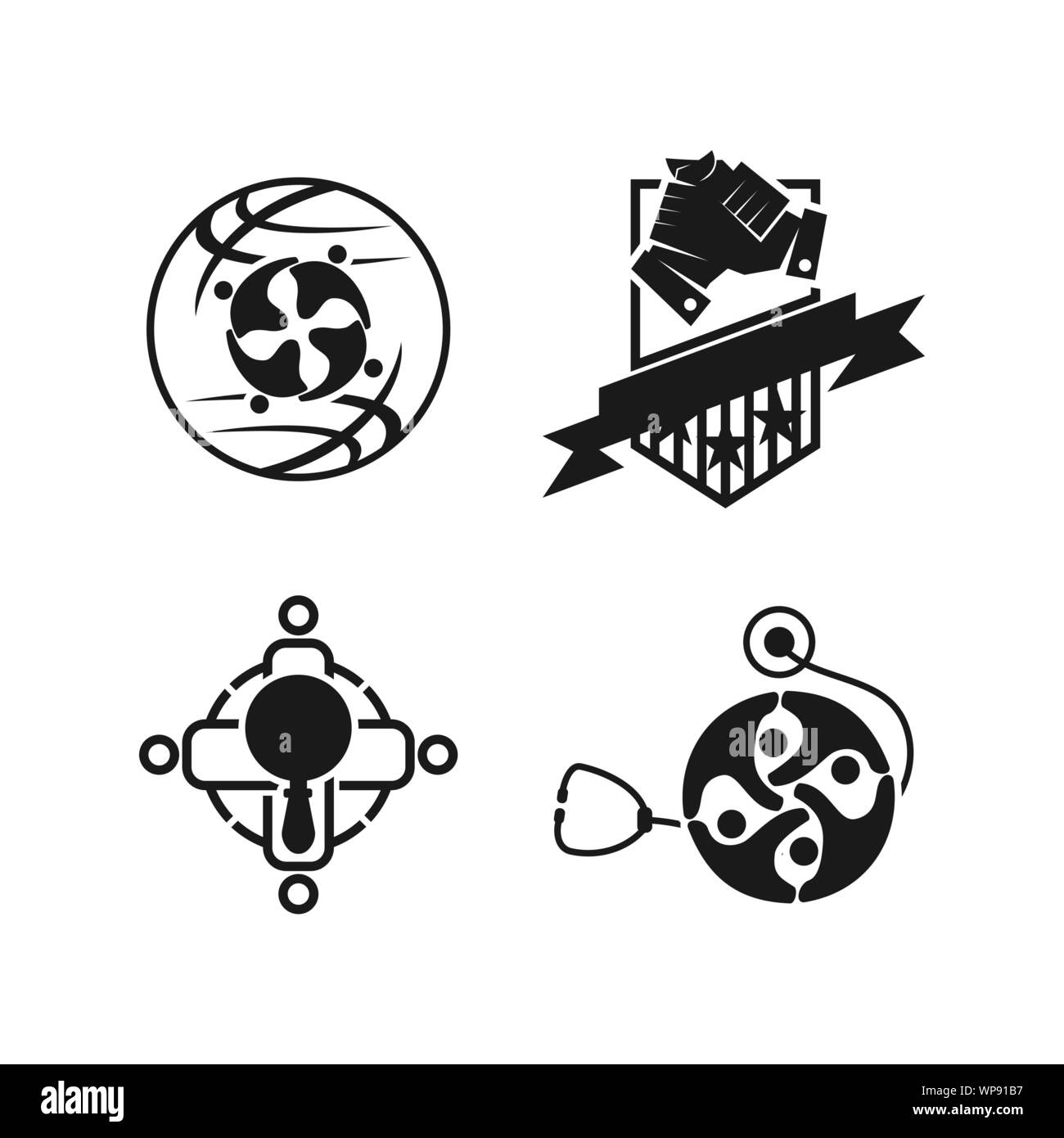 world shied stethoscope Commitment Teamwork Together Black Logo Stock Vector Image & Art - Alamy