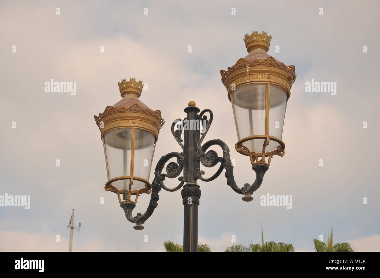 High pillar of street lighting Stock Photo - Alamy