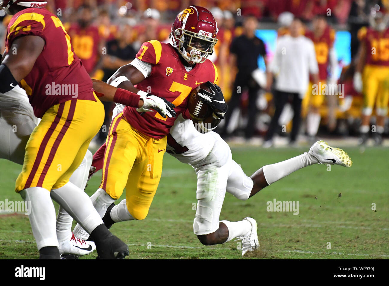 Los Angeles, CA. 7th Sep, 2019. USC Trojans running back Stephen Carr ...