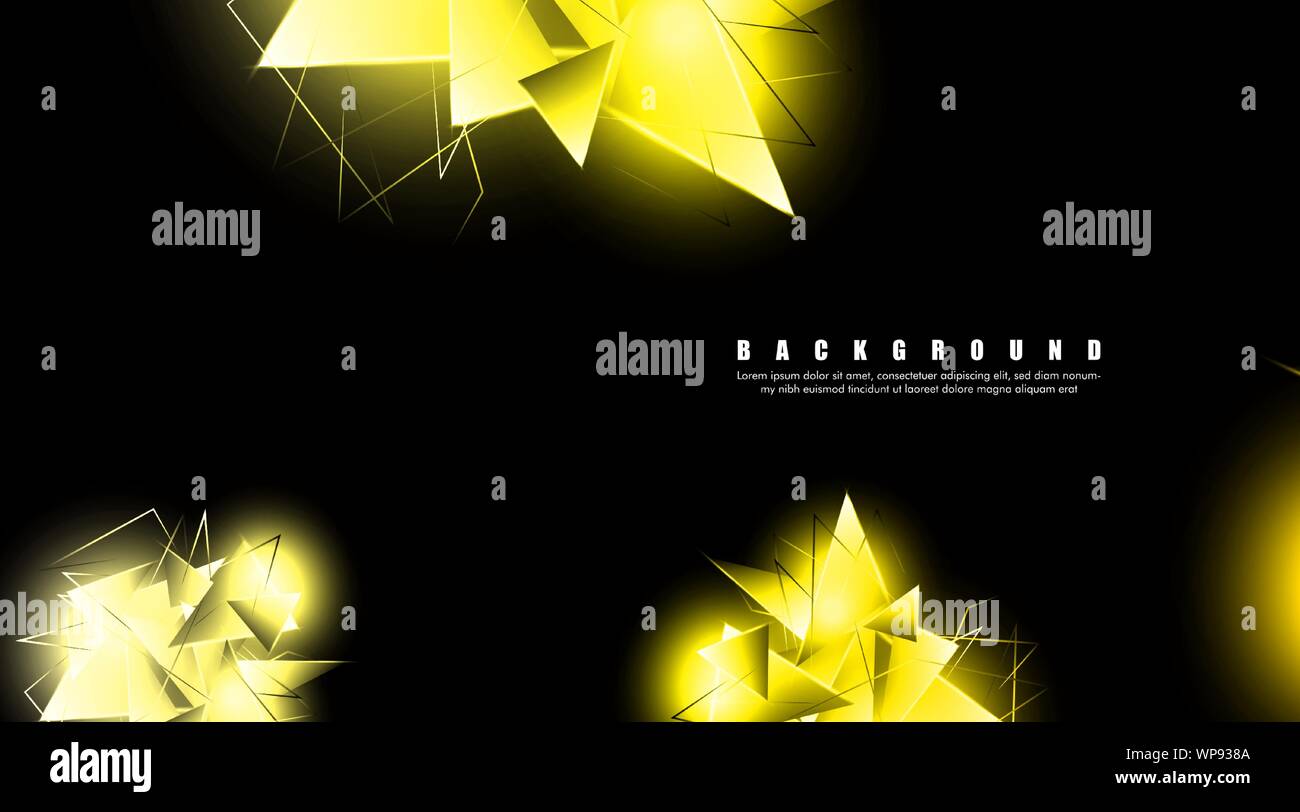 abstract background with glowing gold triangles that overlap. isolated ...