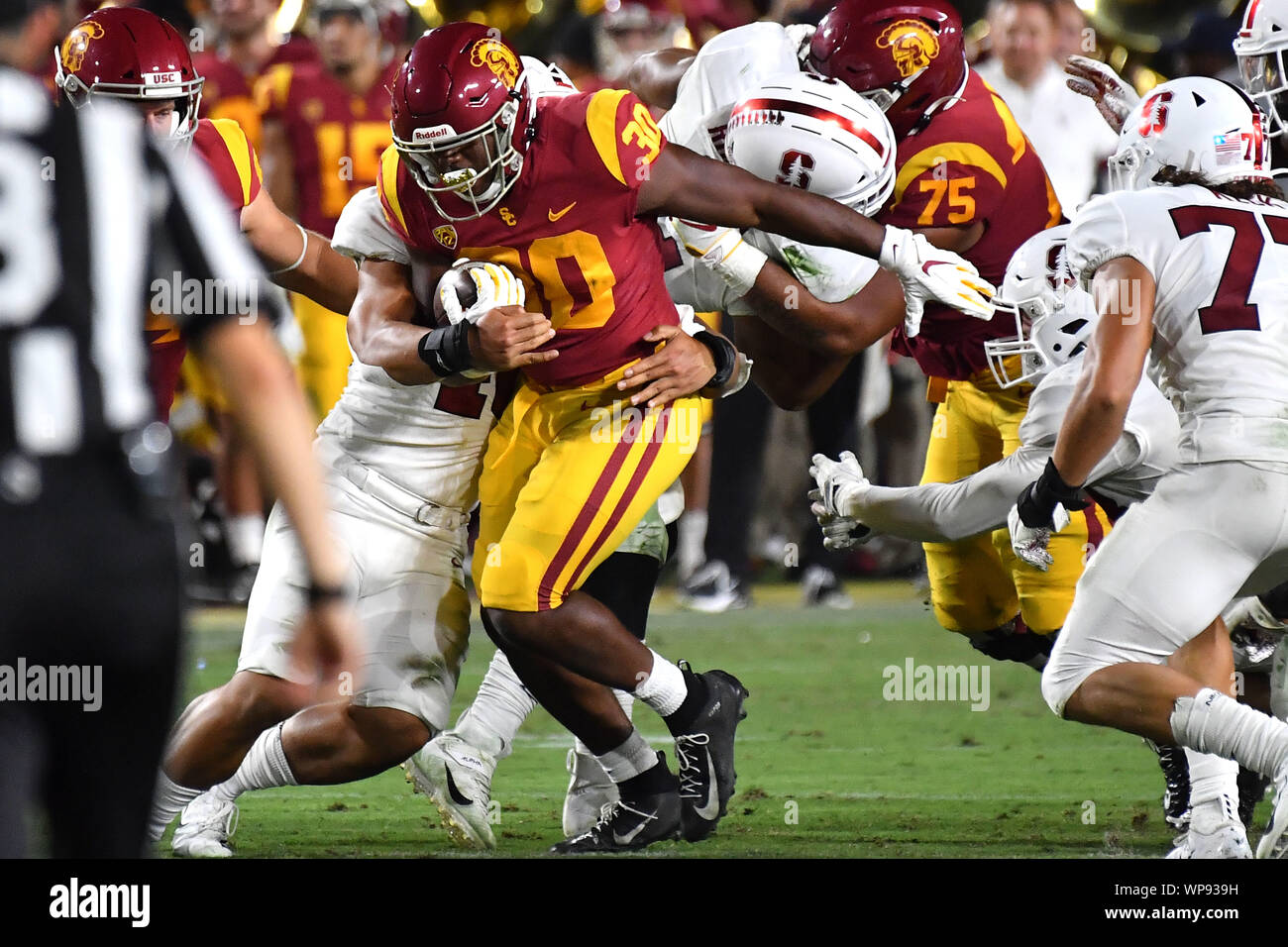 Los Angeles, CA. 7th Sep, 2019. USC Trojans running back Markese Stepp ...