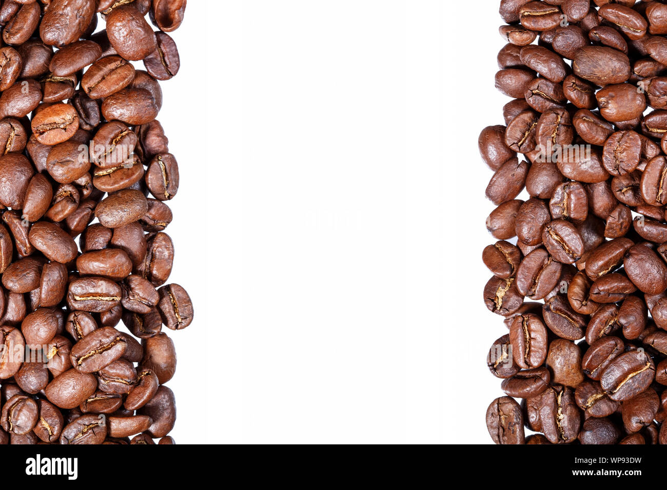 Frame of roasted coffee beans isolated on white Stock Photo - Alamy