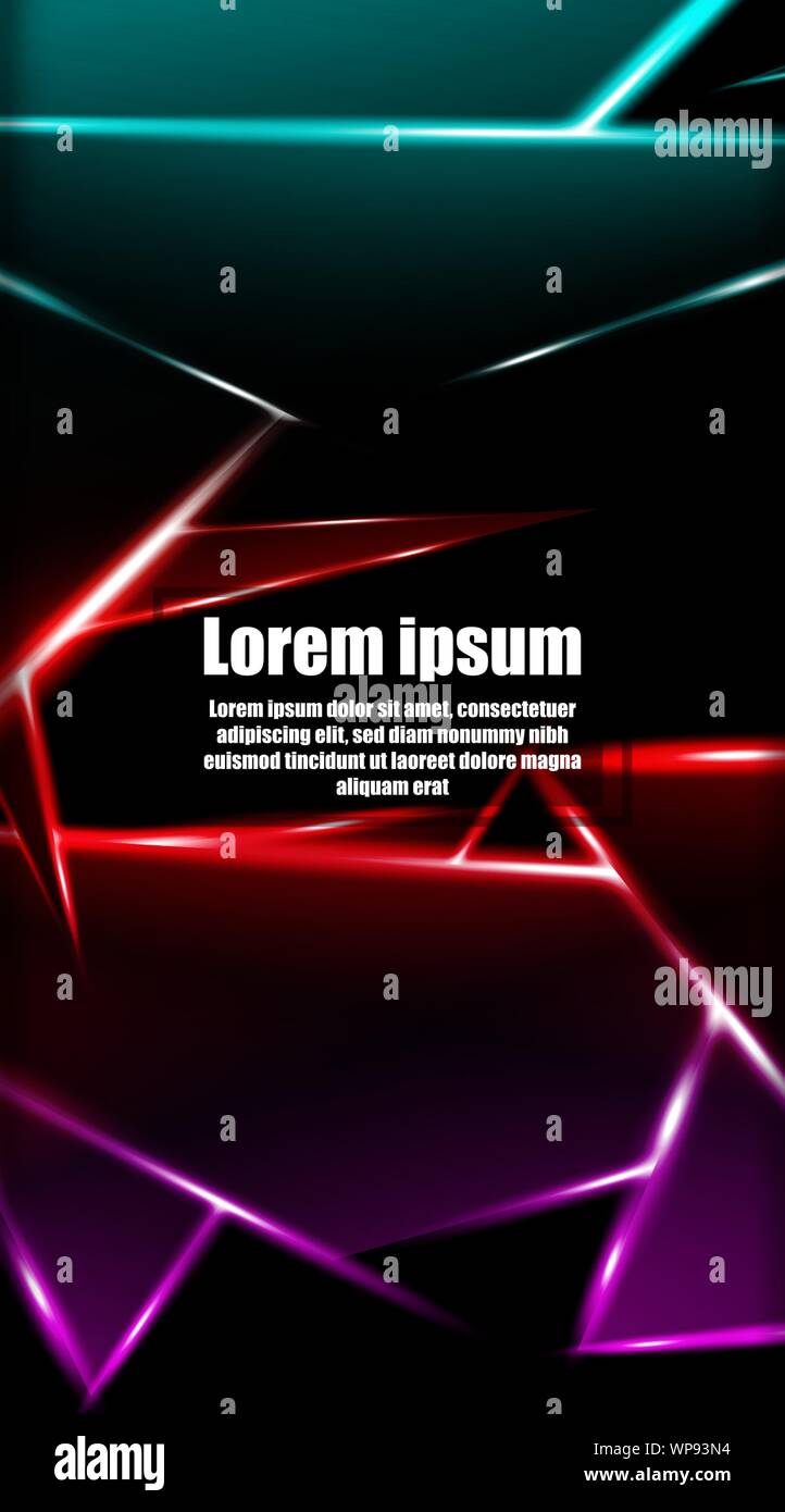 vertical abstract design. Background of a luminous triangle shape ...