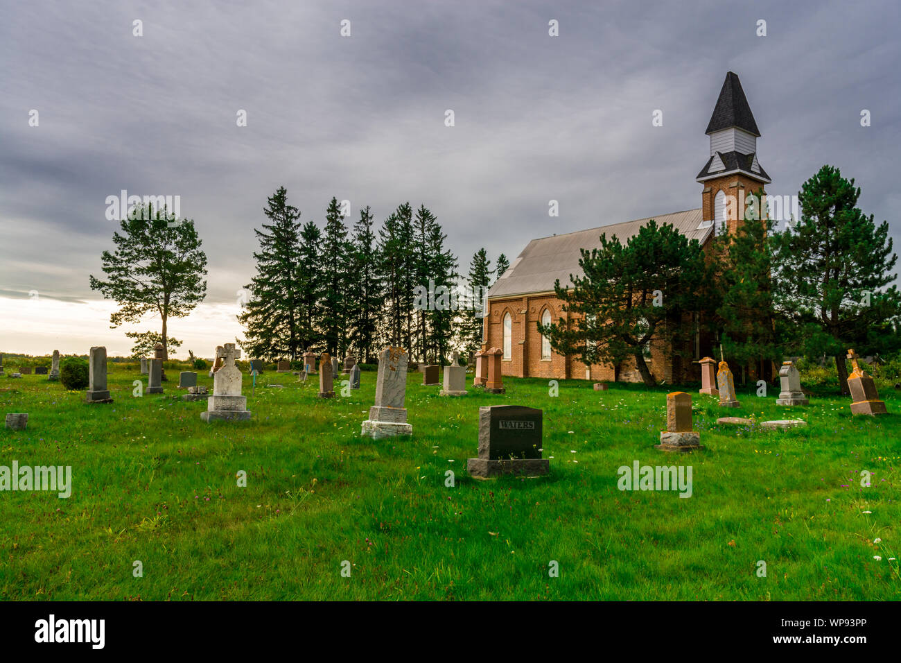 Ancient cemetery grounds showing aged tomb stones Stock Photo - Alamy