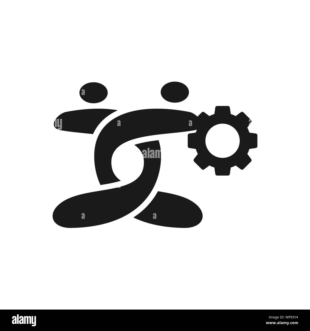 gear Commitment Teamwork Together Black Logo Stock Vector Image & Art - Alamy